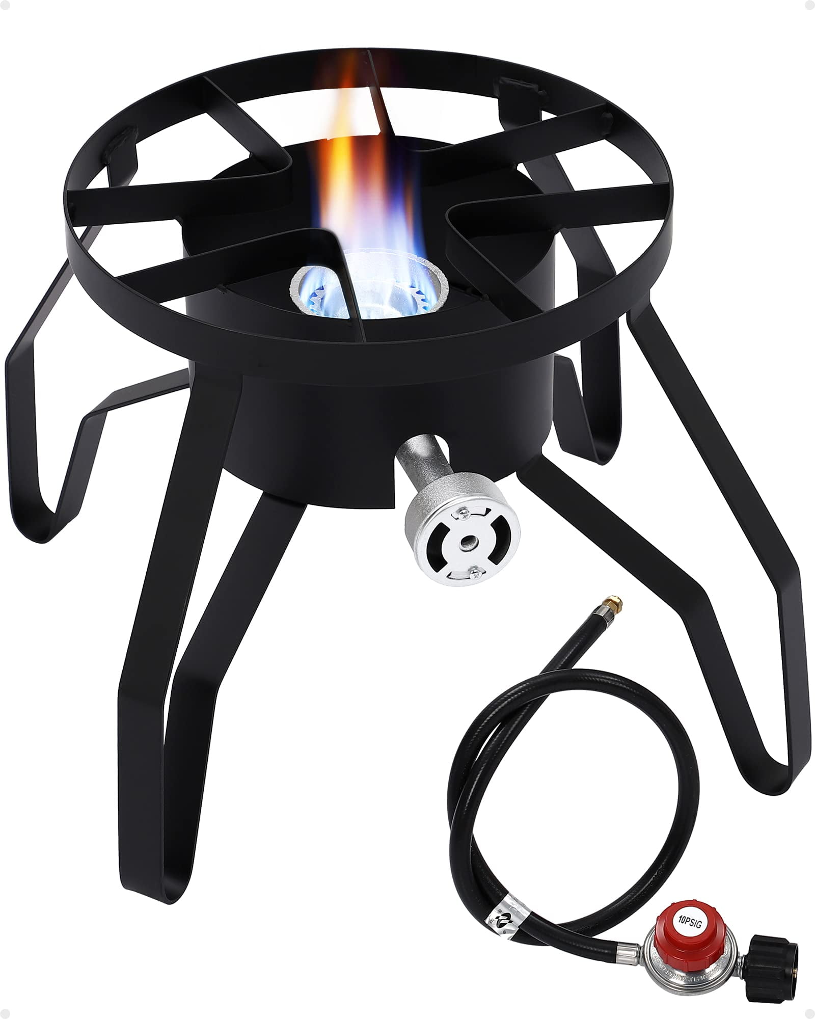 Huisuilinss 14" Single Propane Burner,Outdoor Cooking with Heat Shield ...