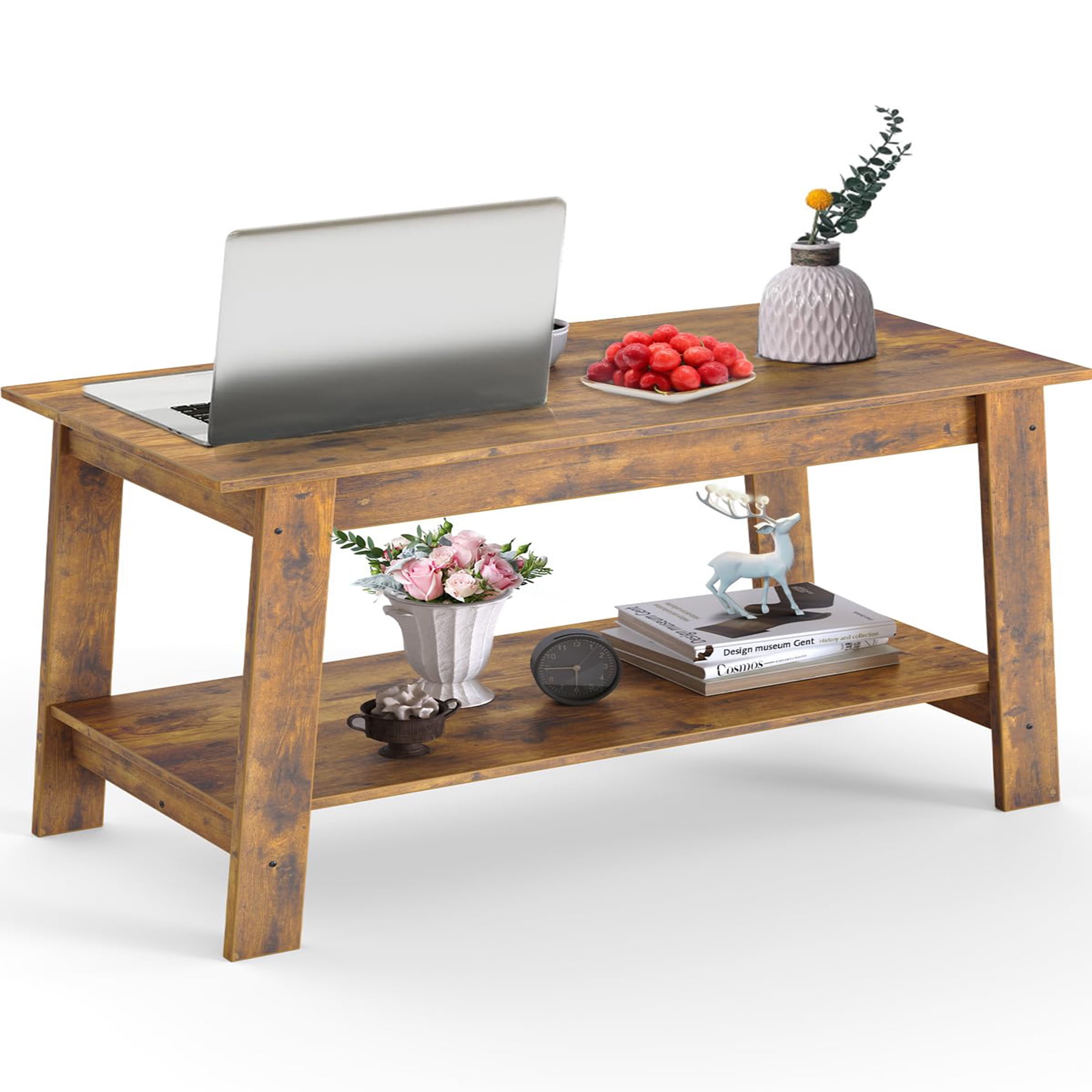 Huisuilinss 2-Tier Coffee Table,31" Small Center Table,Rectangular Side ...