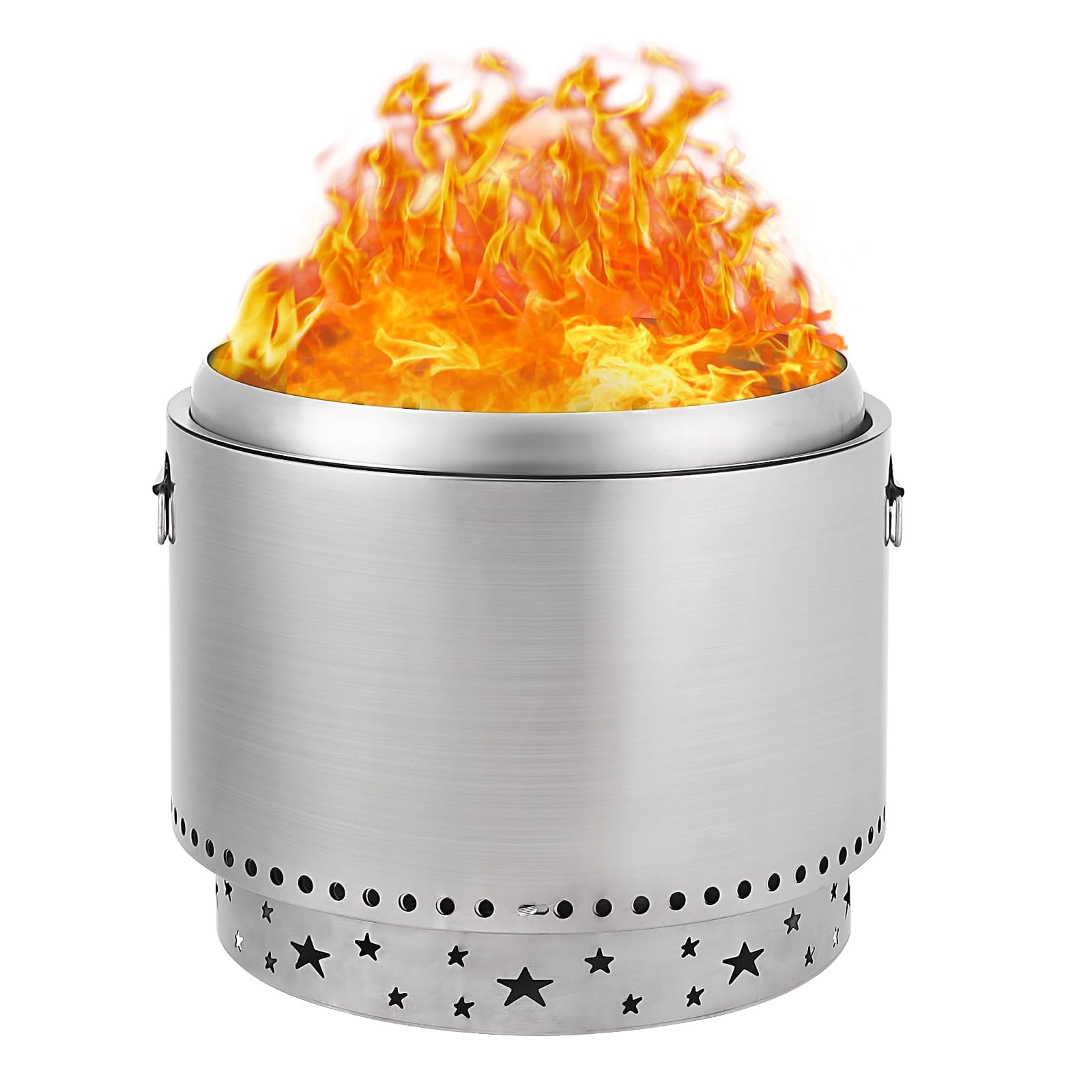 Huisuilinss 20.5 Inch Smokeless Fire Pit,Outdoor Fire Pits,Stainless ...