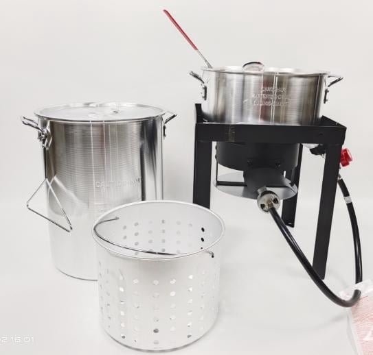 Huisuilinss 30QT Seafood Boil and Turkey Fryer Set with Propane Gas ...
