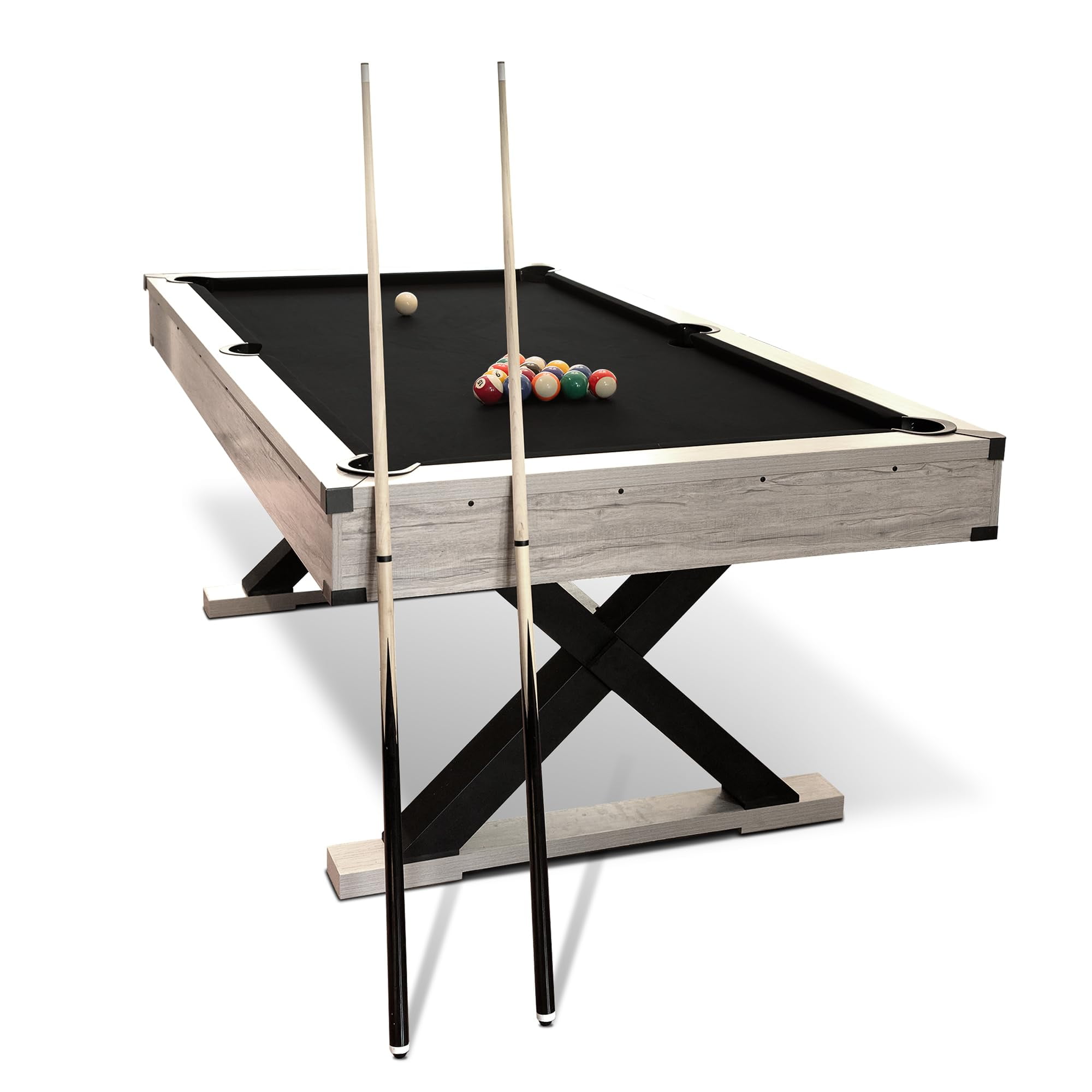 Huisuilinss 7 FT Pool Table,Billiards Table With Wood Finish,Portable ...
