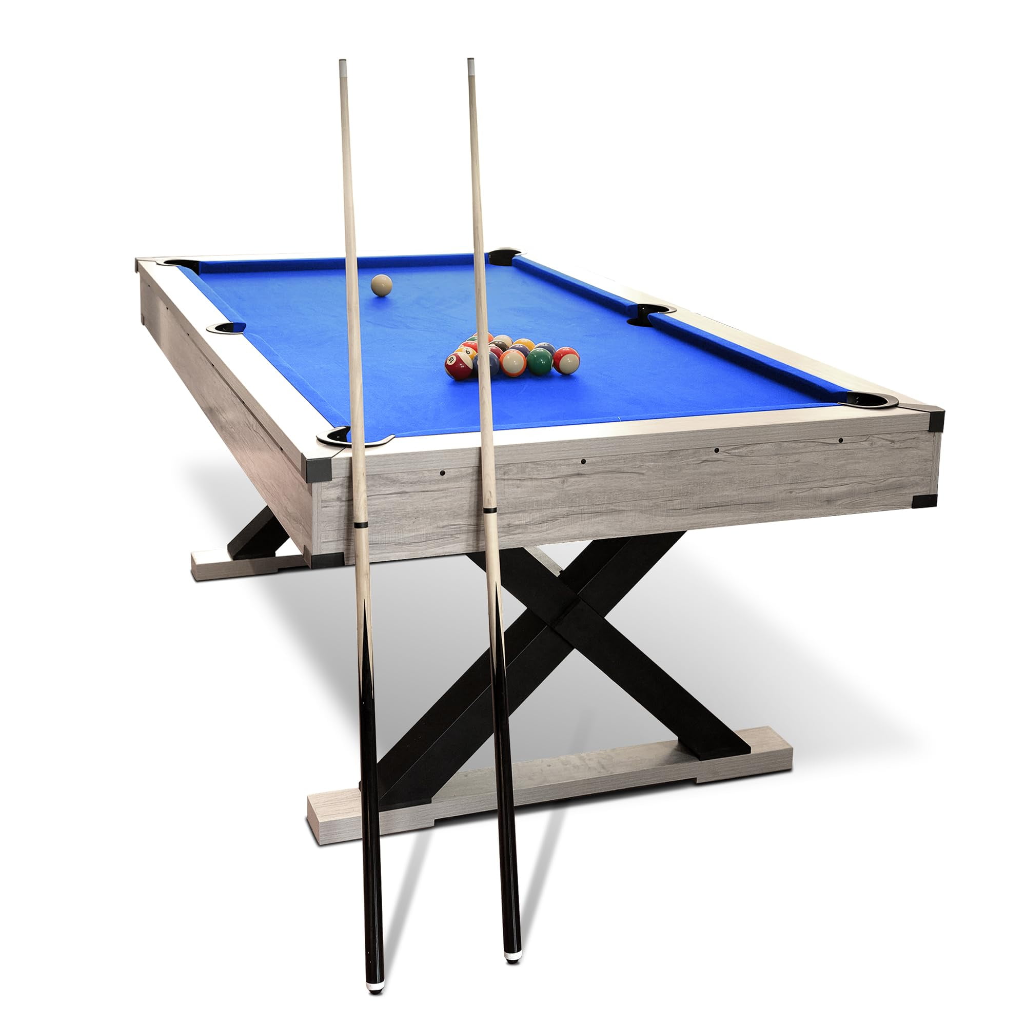 Huisuilinss 7 FT Pool Table,Billiards Table With Wood Finish,Portable ...