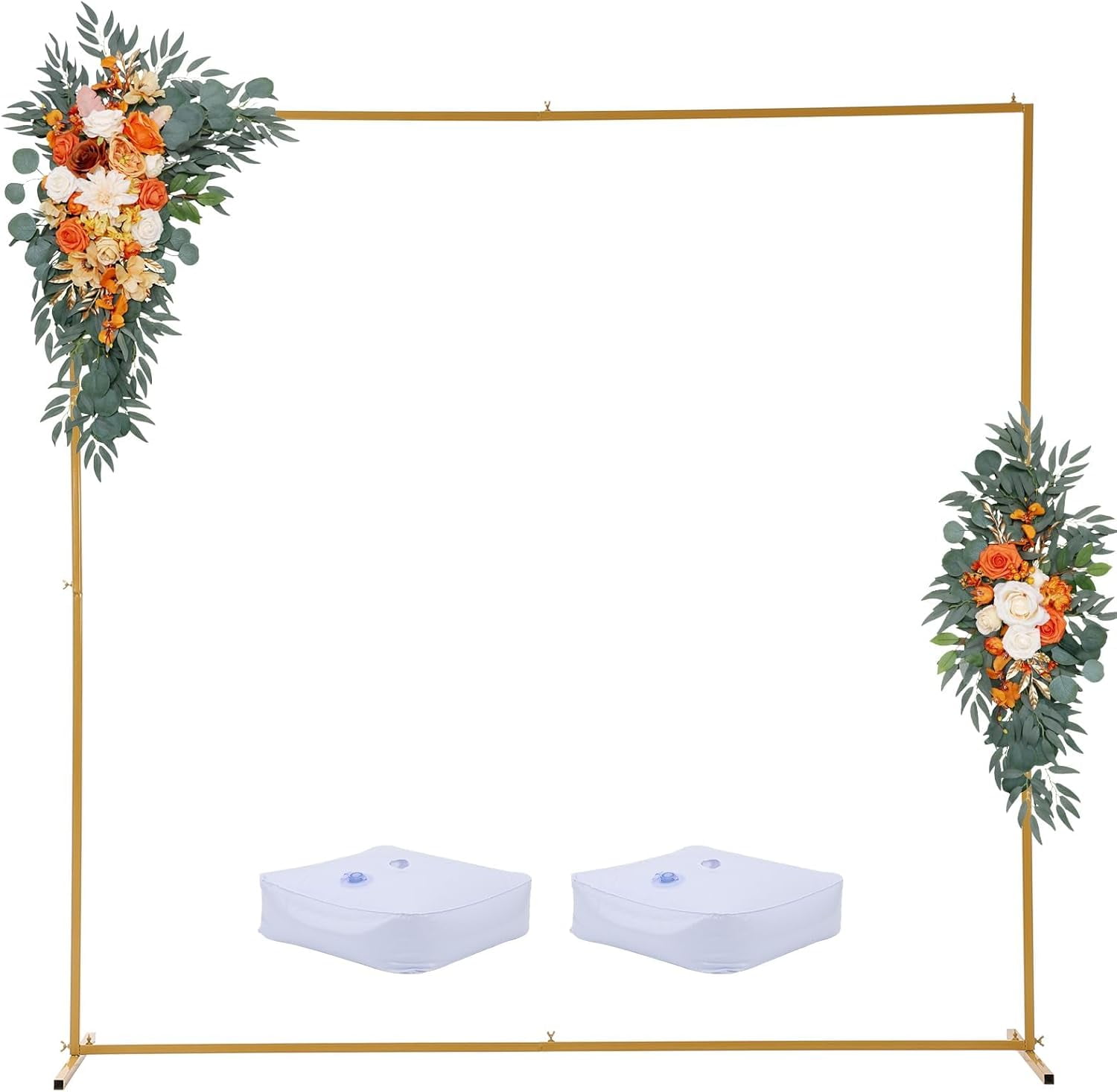 Huisuilinss 8.2FT Square Backdrop Stand,Wedding Arch Heavy Duty Adjustable Stand, Over The Table ...