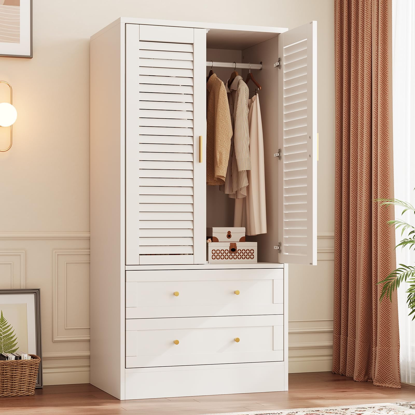 Huisuilinss Armoire Wardrobe Closet,Modern Clothing Storage Cabinet ...