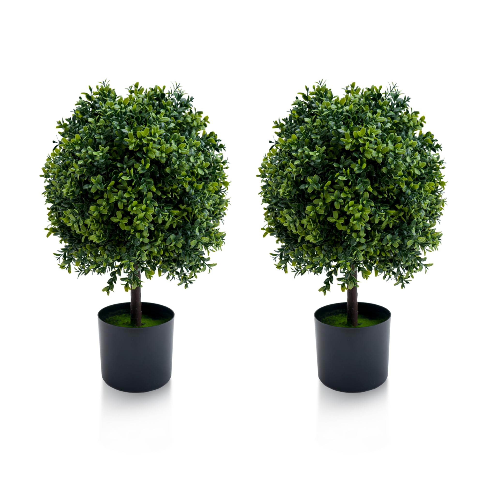 Huisuilinss Artificial Boxwood Topiary Ball Tree Set Of 2,Artificial ...