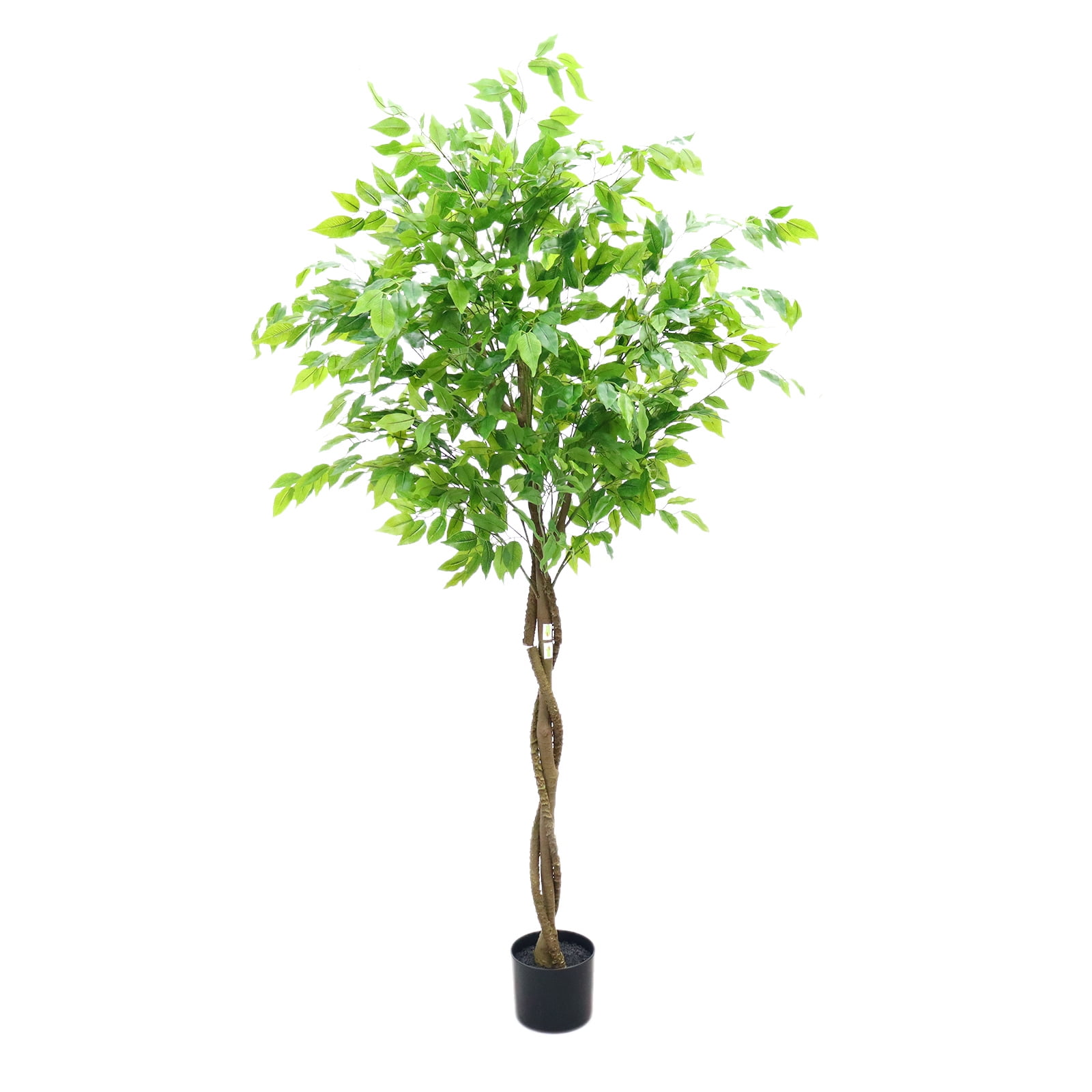 Huisuilinss Artificial Ficus Trees,5FT 6FT Fake Silk Ficus Tree with 3 ...