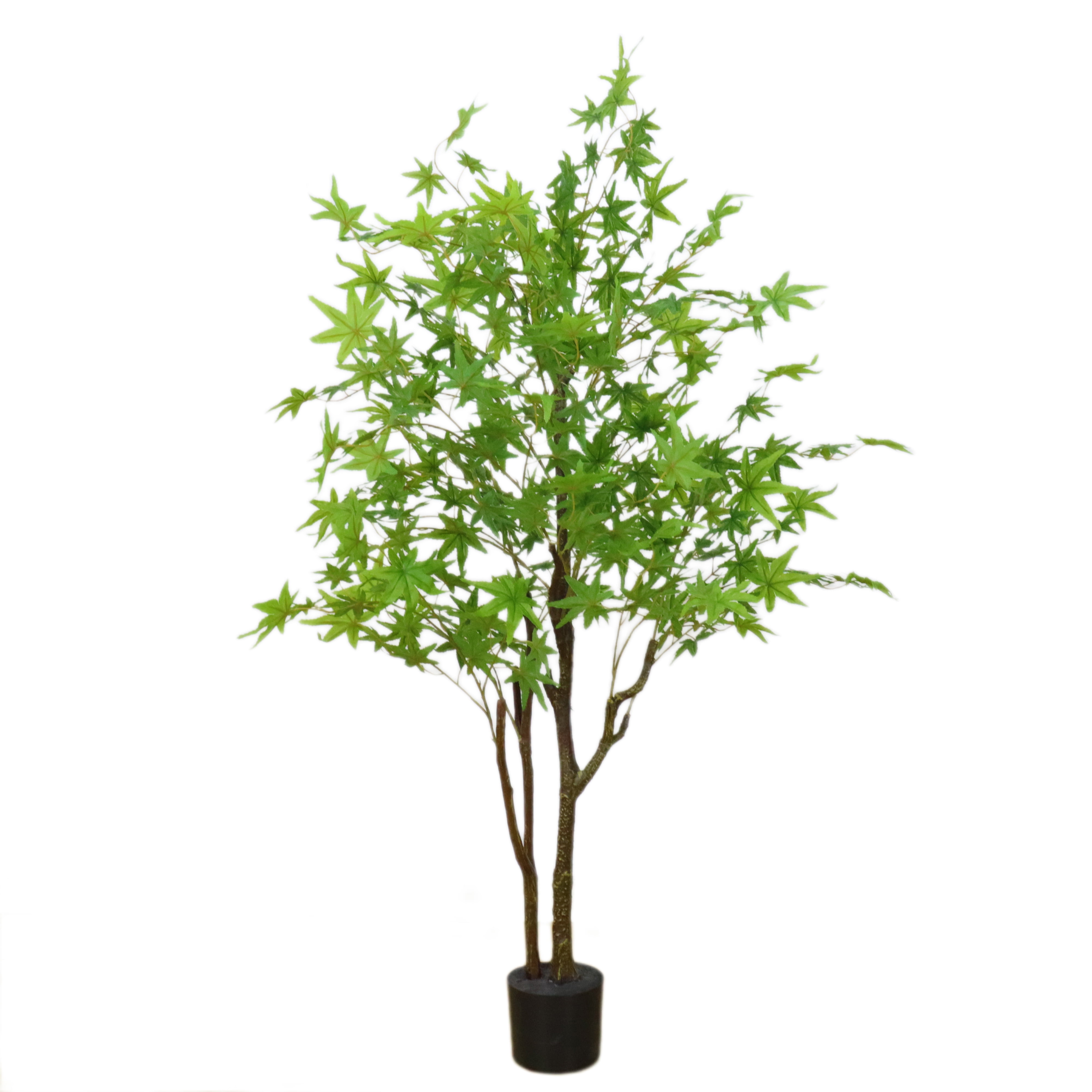 Huisuilinss Artificial Maple Tree,5FT Tall Green Fake Maple Tree,Faux ...