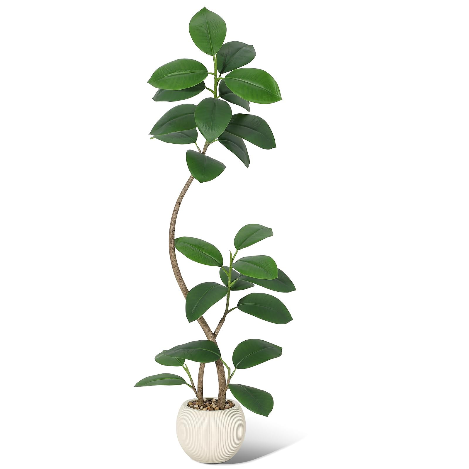 Huisuilinss Artificial Rubber Tree,Artificial Fiddle Leaf Fig Tree ...