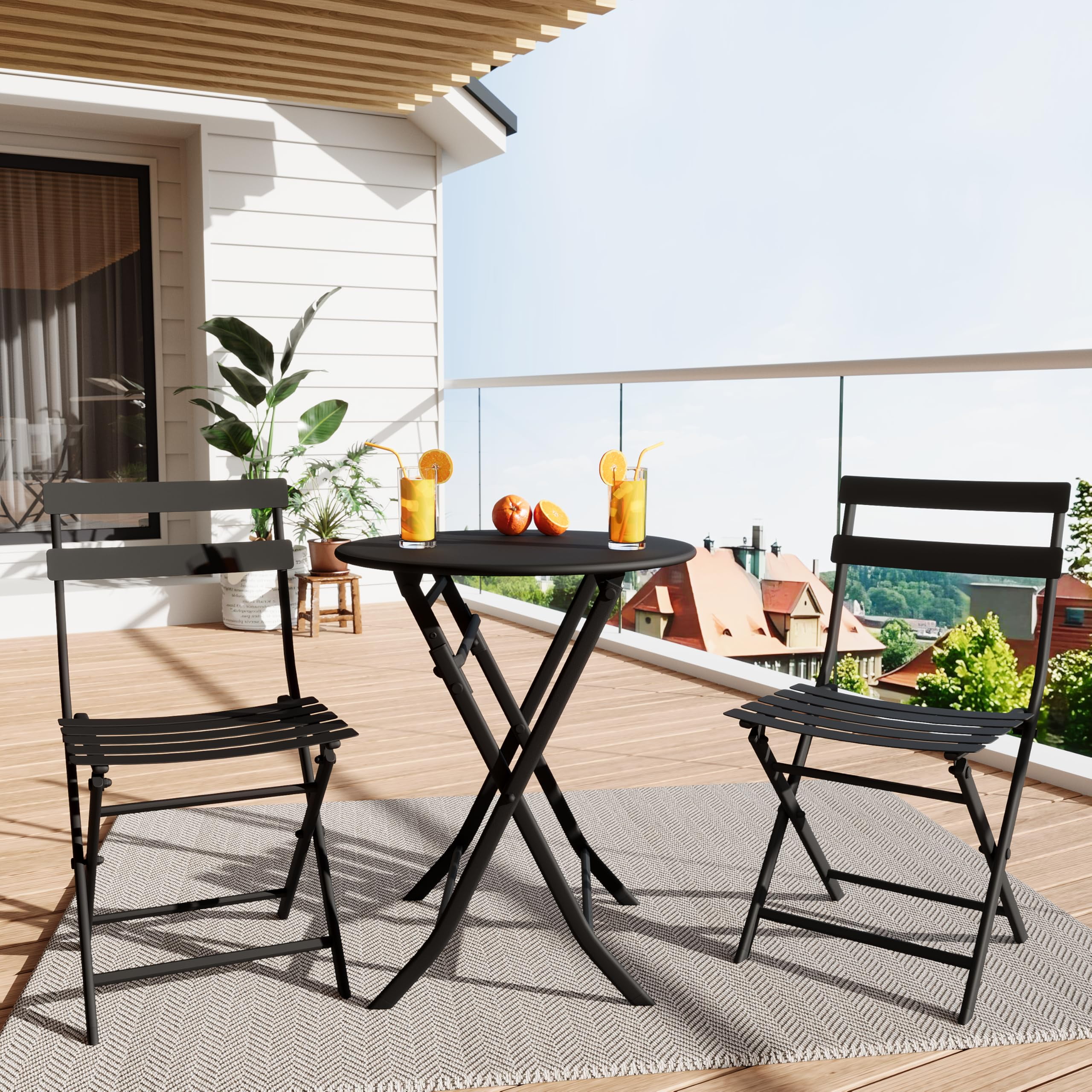 Huisuilinss Bistro Table And Chairs Set Of 2,3 Piece Patio Bistro Set ...