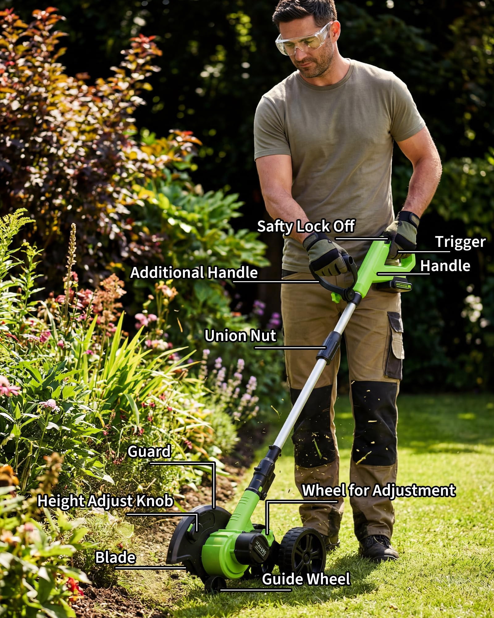 Huisuilinss Brushless Lawn Edger, Electric Cordless Edger/Trencher ...
