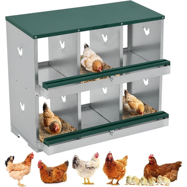 Huisuilinss Chicken Nesting Boxes,Metal Chicken Egg Laying Box,Roll ...