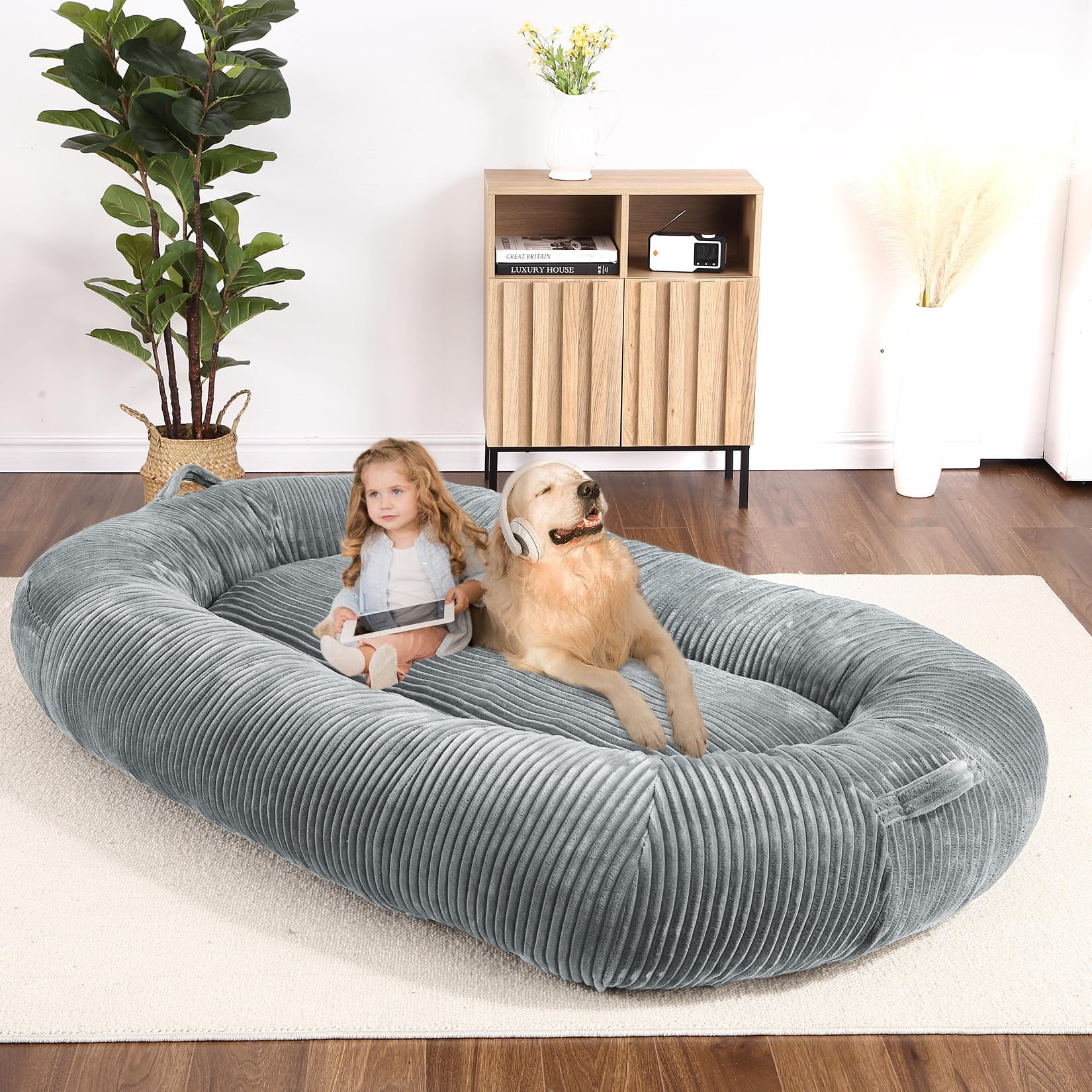 Huisuilinss Dog Bed for Adult, Human Size Giant Dog Bed for Men and ...
