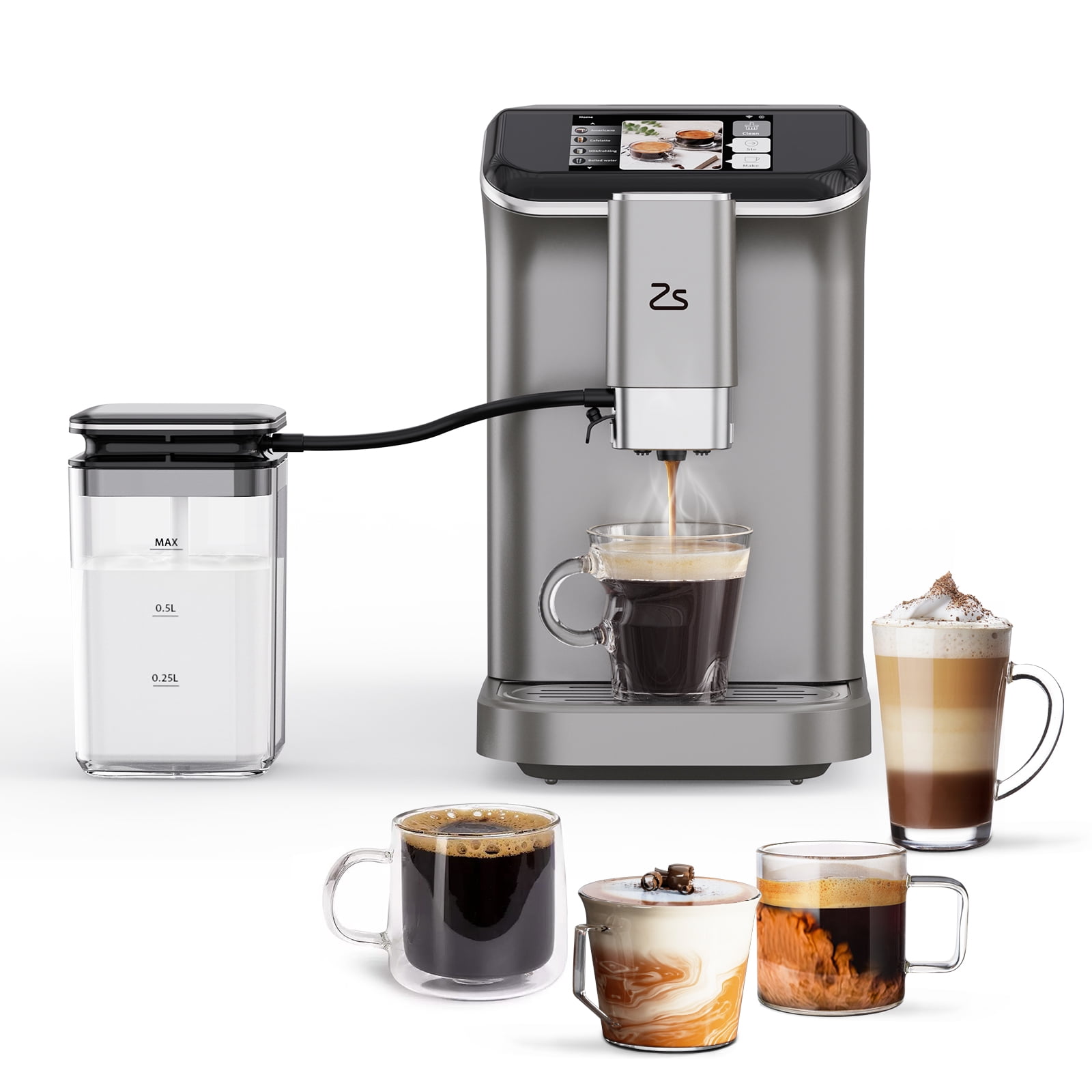 Huisuilinss Espresso Machine With Grinder,Fully Automatic Espresso ...