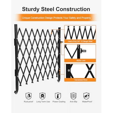 Expandable Barricade with Wheels 16.4 Feet Long Retractable Metal ...
