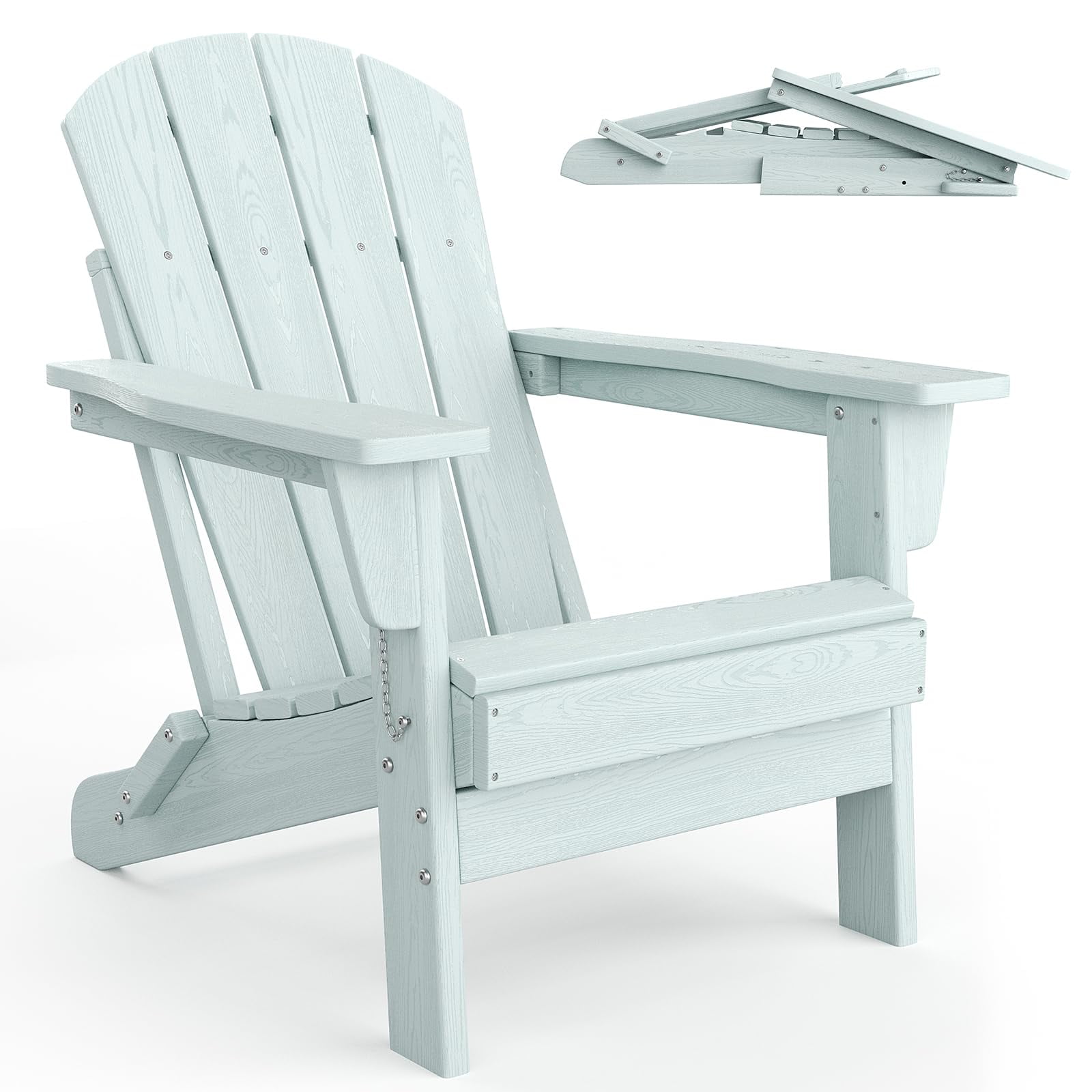 Huisuilinss Folding Adirondack Chair,Outdoor All-Weather Fire Pit ...