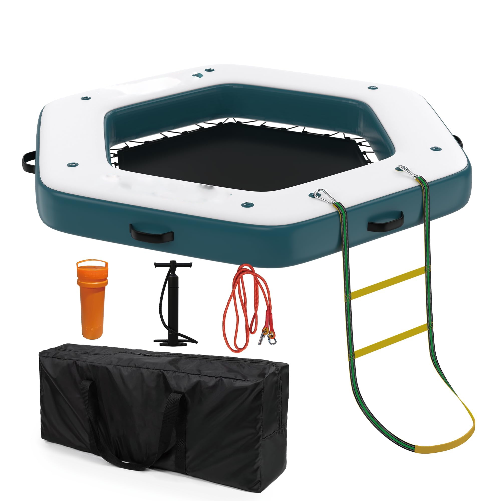 Huisuilinss Inflatable Floating Dock,8x8.5FT Inflatable Dock Floating ...