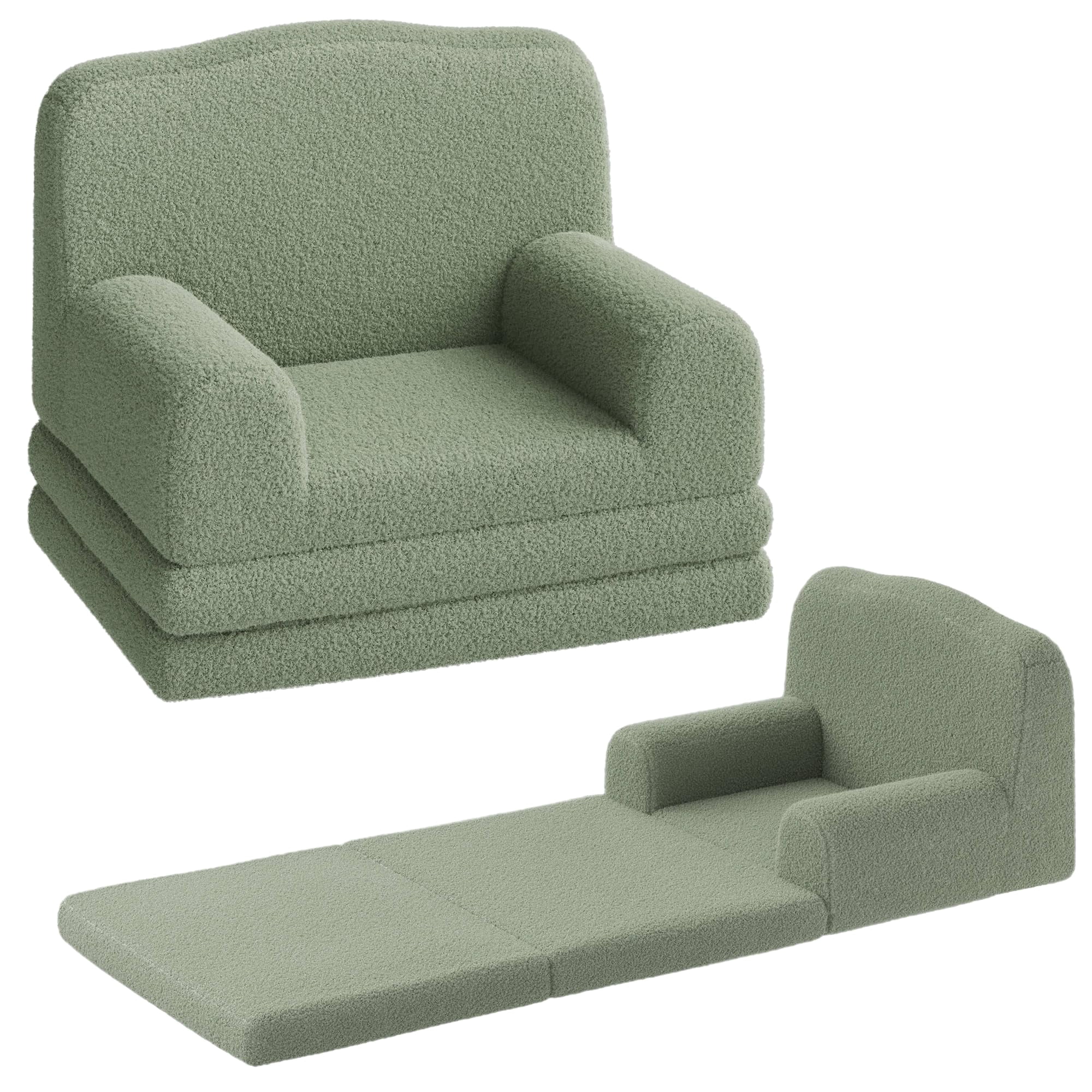 Huisuilinss Kids Couch,2-in-1 Mini Toddler Couch Fold Out,Convertible ...