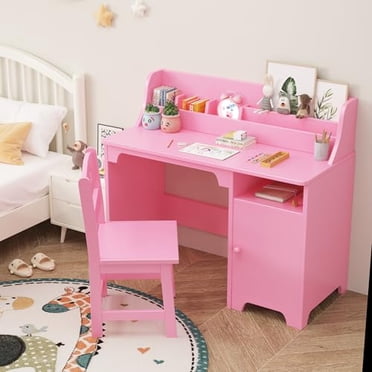 Guidecraft Kid's Wooden Taiga Desk and Hutch Set with Chair, Drawers ...