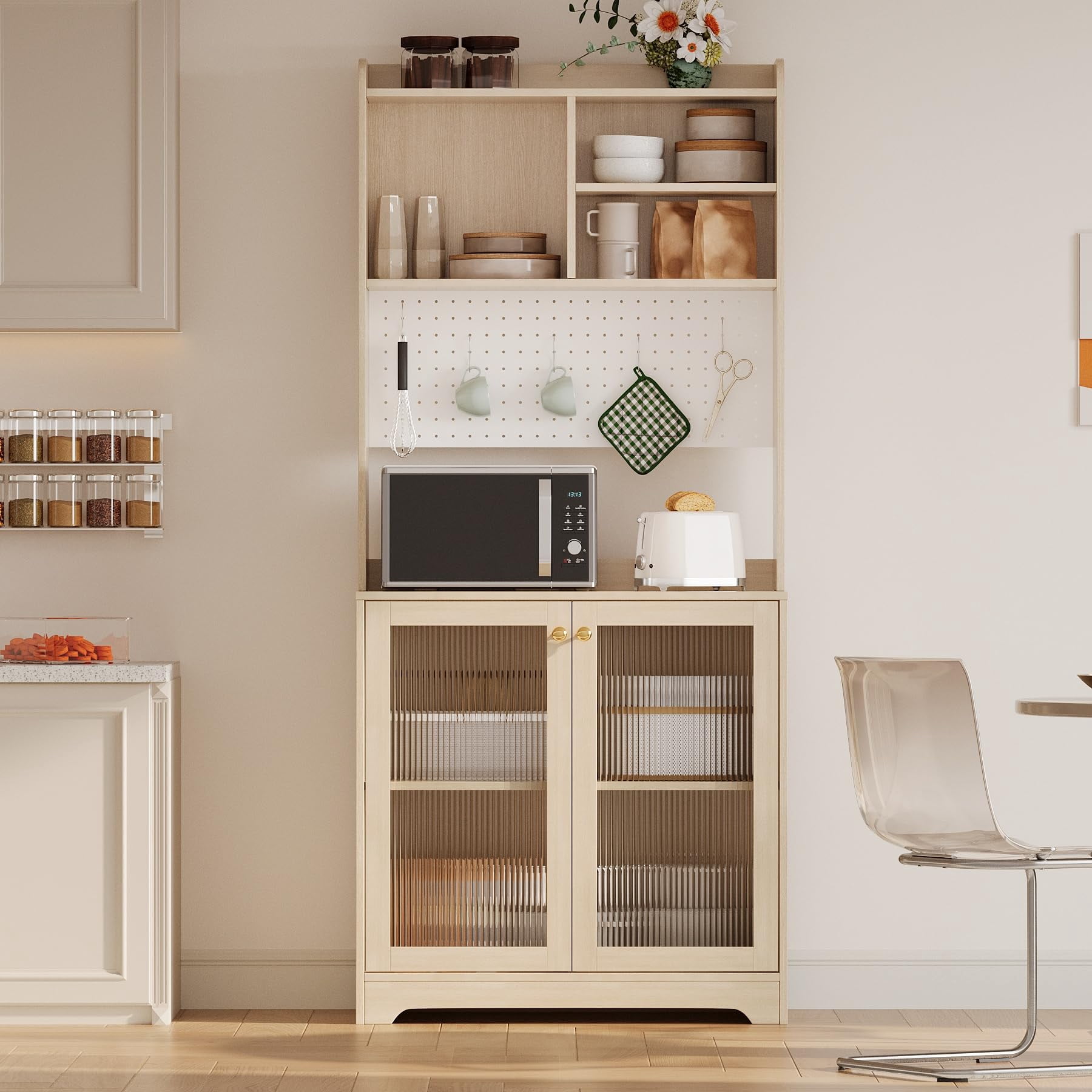 Huisuilinss Kitchen Pantry Cabinet,71
