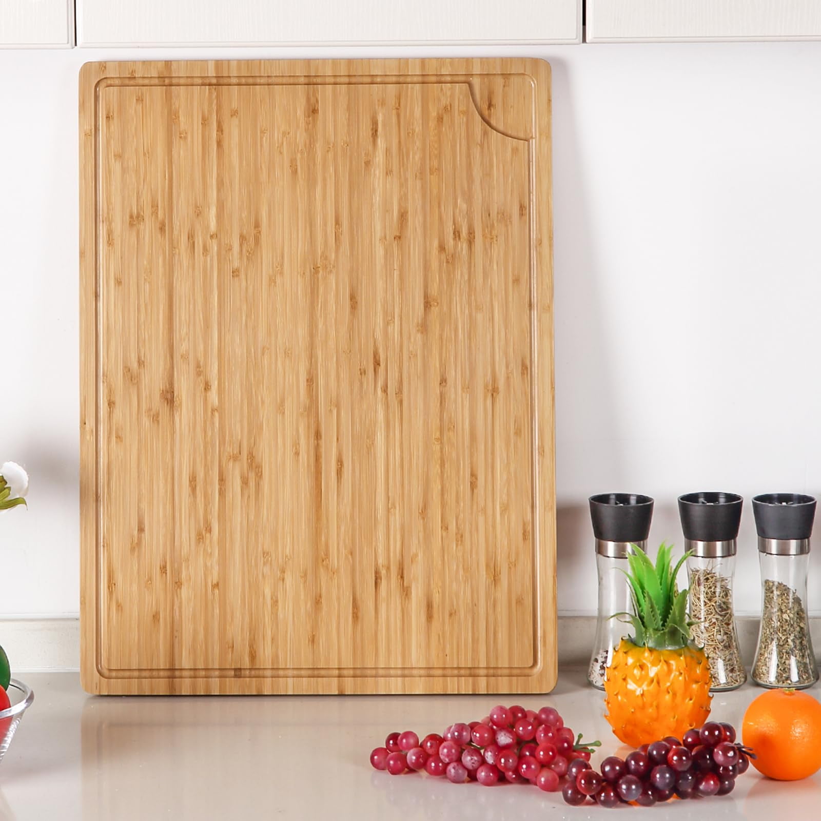 Huisuilinss Large Bamboo Cutting Board for Kitchen,24 x 18 Cutting ...