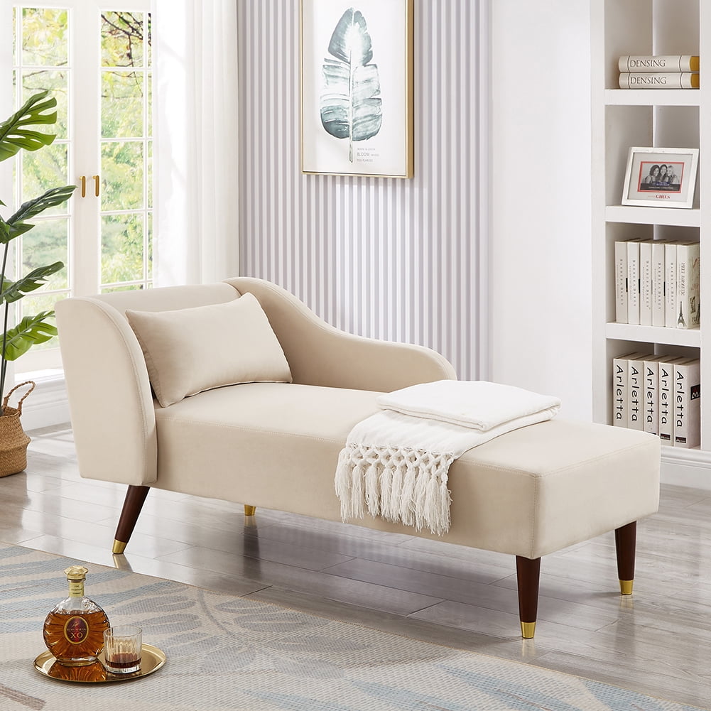 Huisuilinss Lounge Chair with Removable Pillow,Velvet Chaise Lounge ...