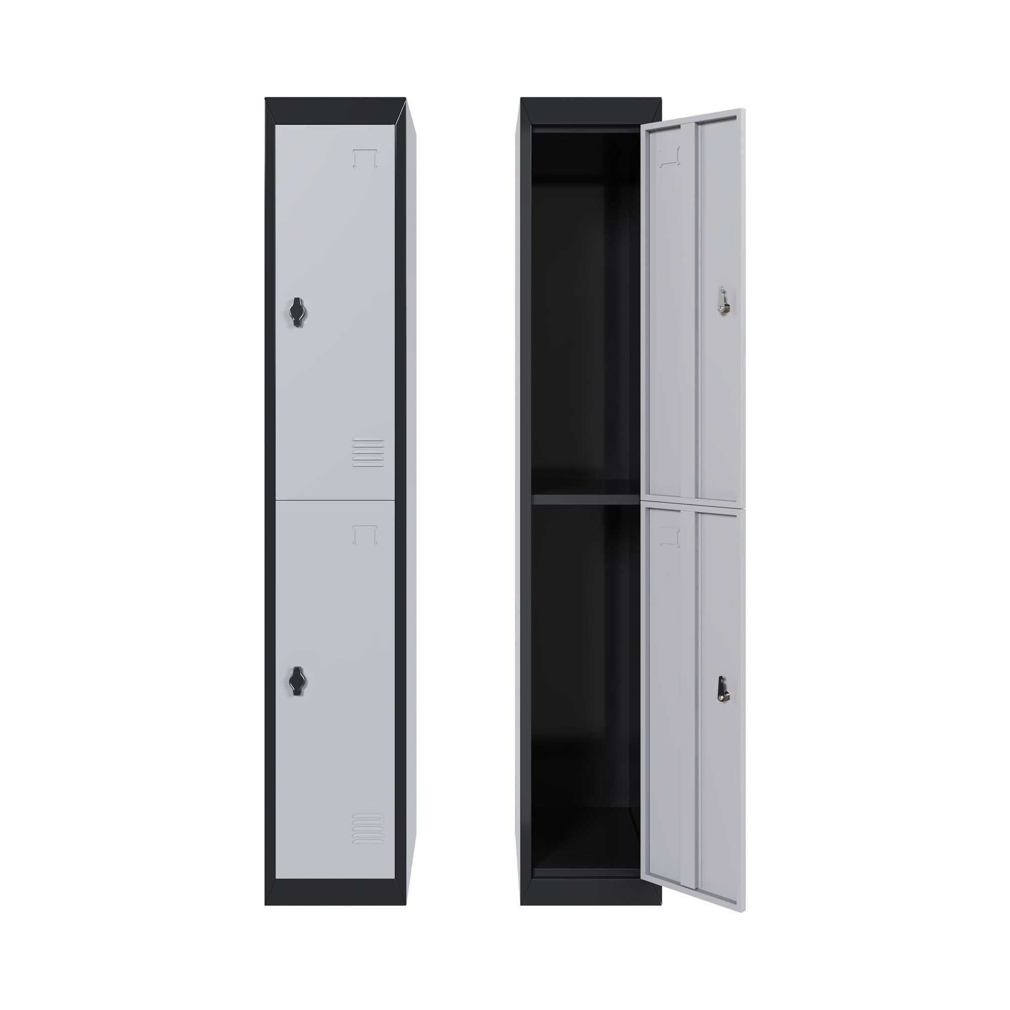 Huisuilinss Metal Locker For Employees With Keys,2 Doors Tall Single ...