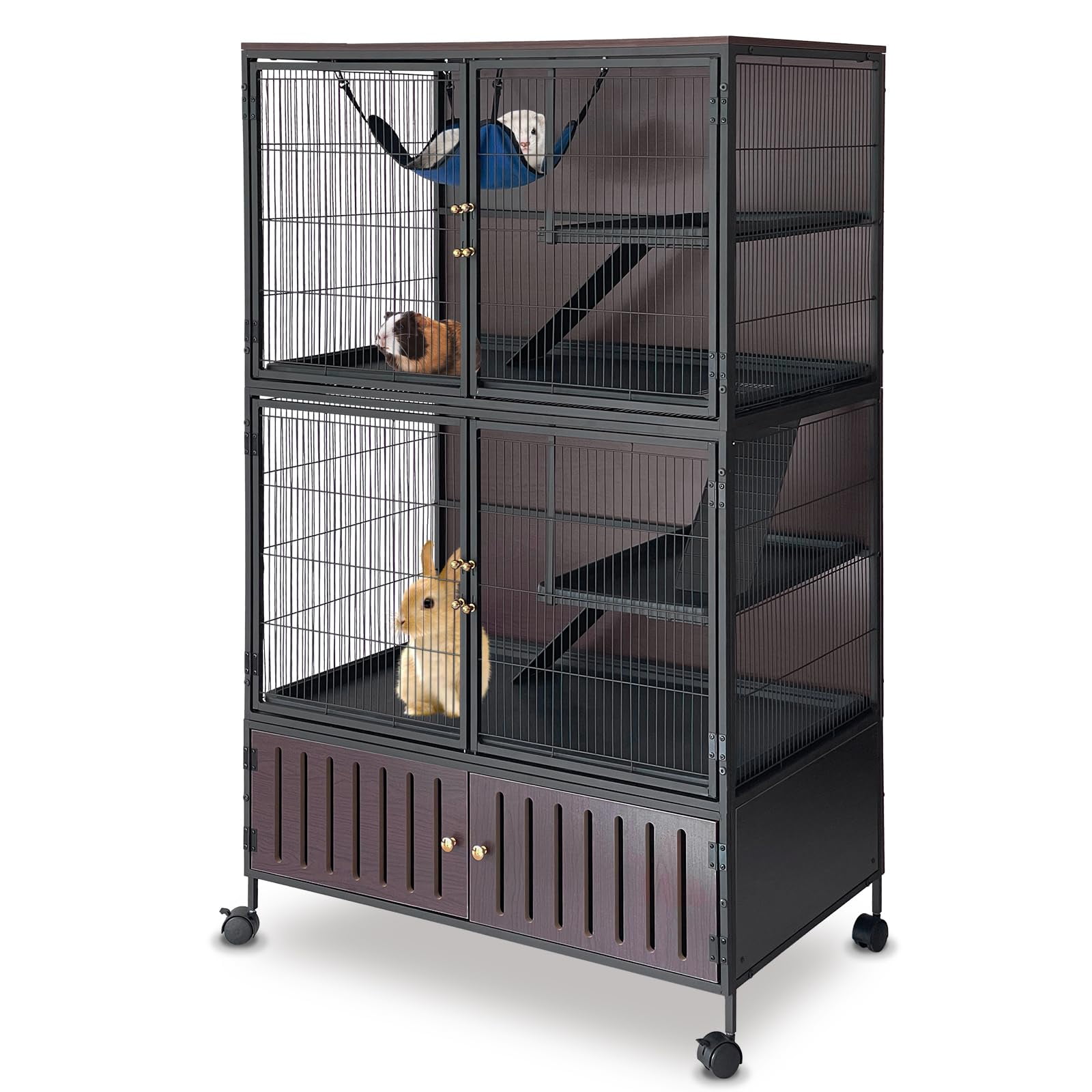 Huisuilinss Metal Small Animal Cage,60" Large Ferret Cage,Multi-Level ...