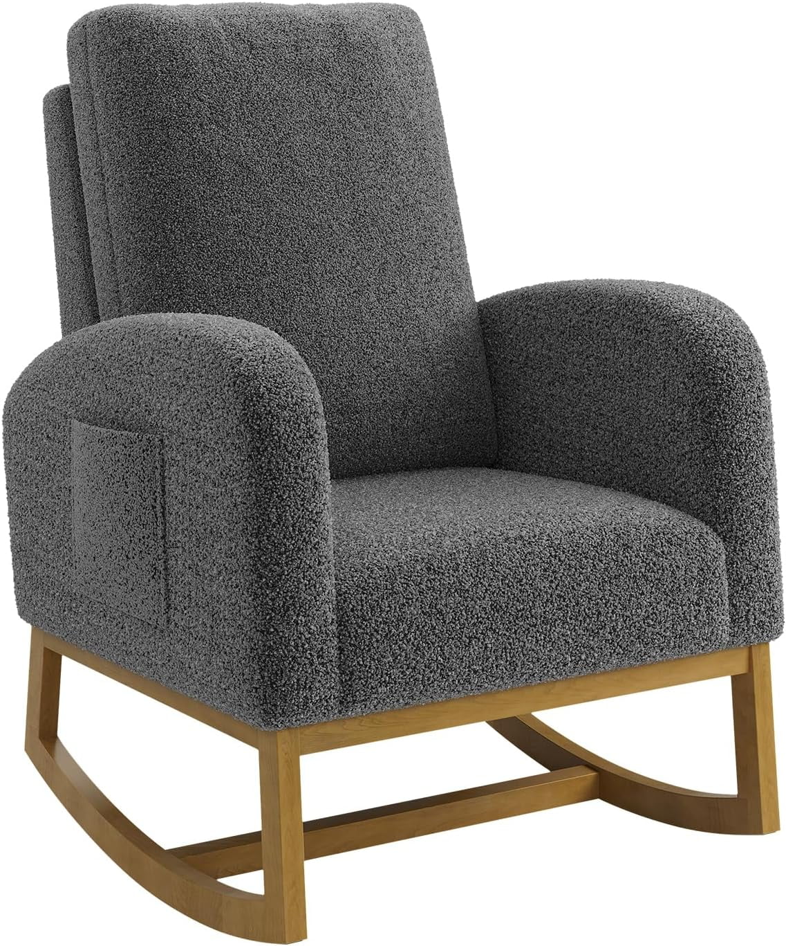 Huisuilinss Nursery Rocking Chair,Teddy Upholstered Glider Rocker Chair ...