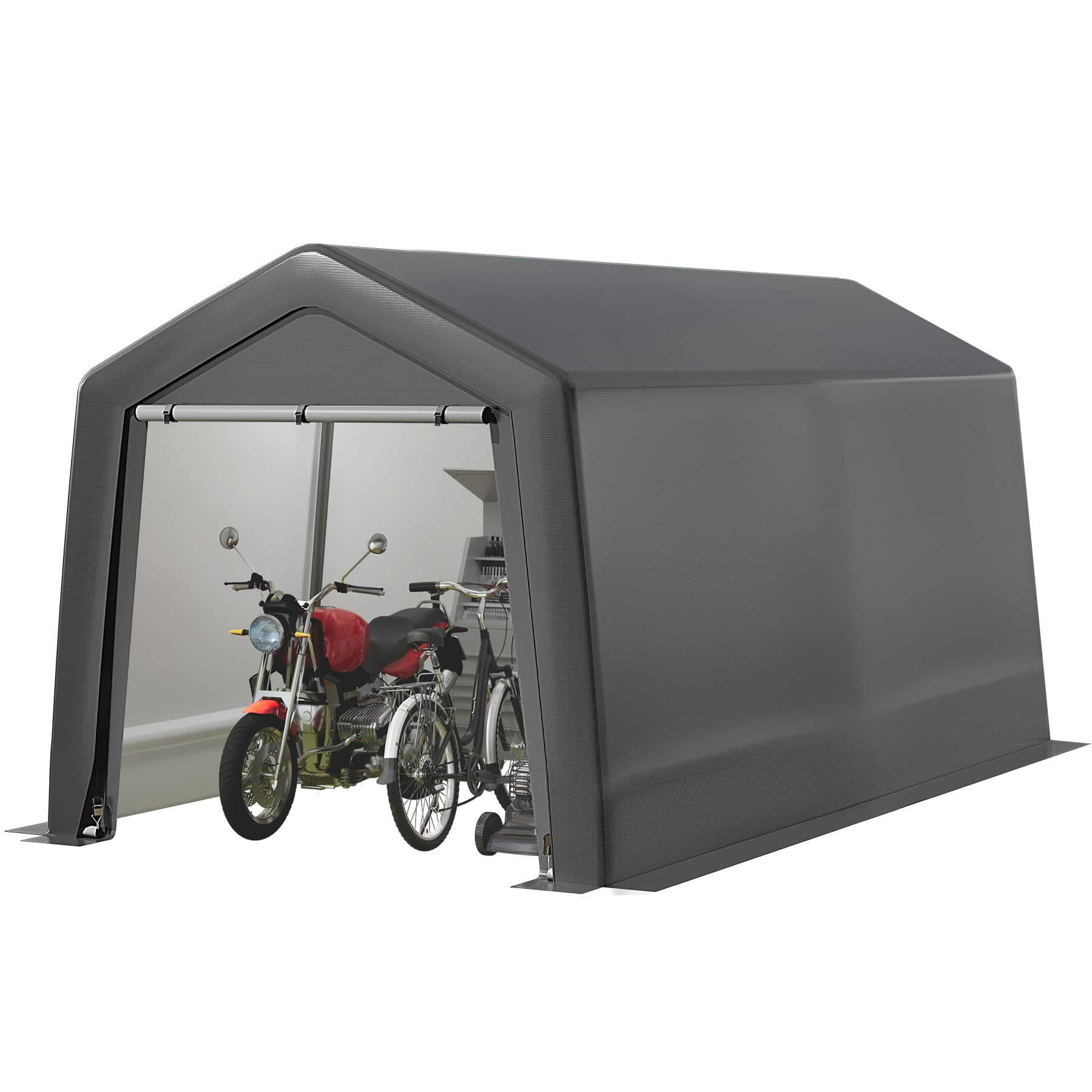 Huisuilinss Outdoor Storage Carport,Heavy Duty Carport with Roll-Up ...