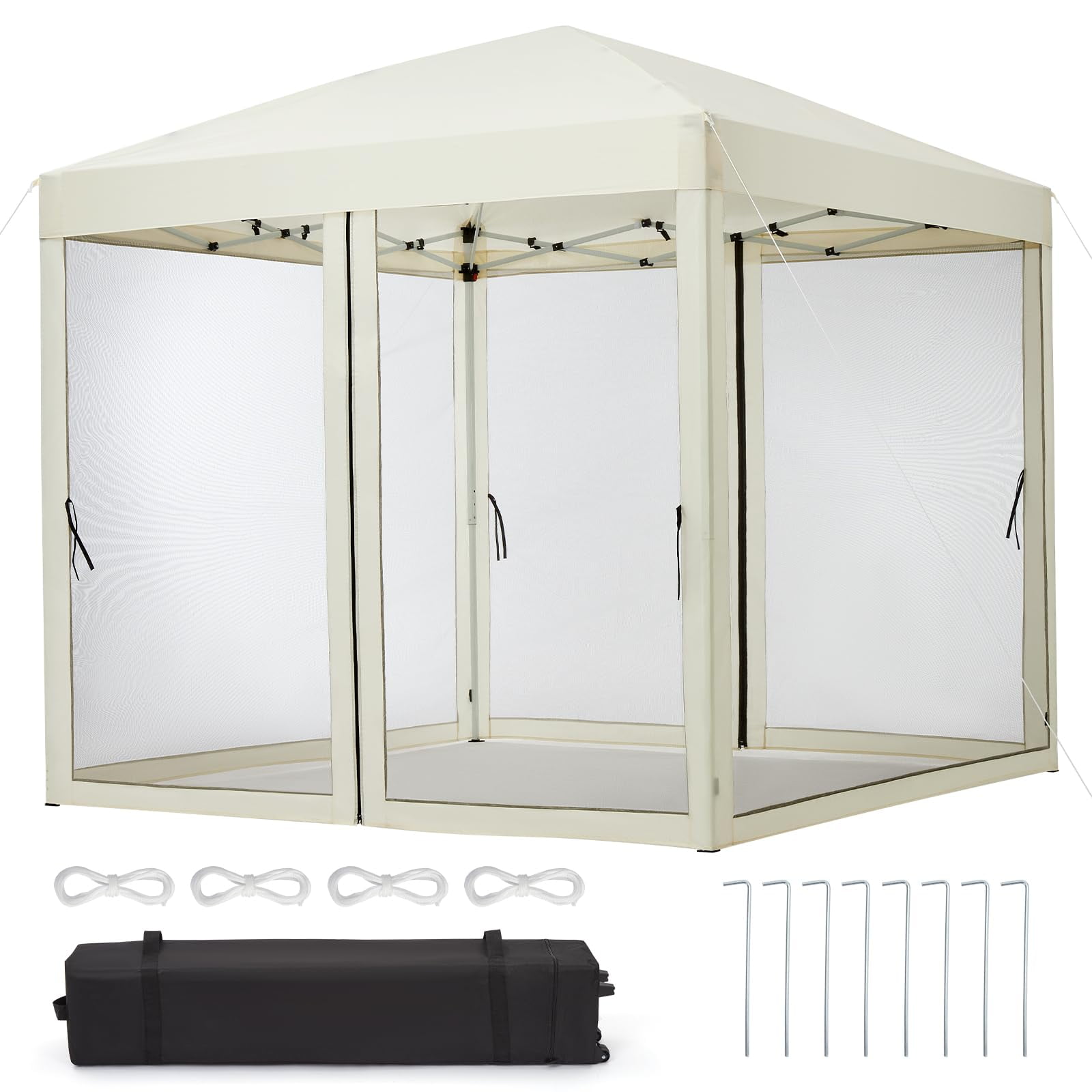 Huisuilinss Pop-Up Canopy Tent,Outdoor Screen Tent,Waterproof UV ...