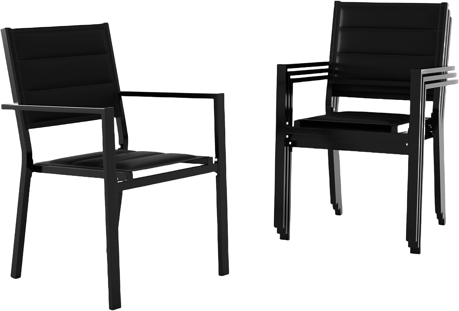 Huisuilinss Set of 4 Patio Dining Chairs,Outdoor Stackable Patio Chairs ...