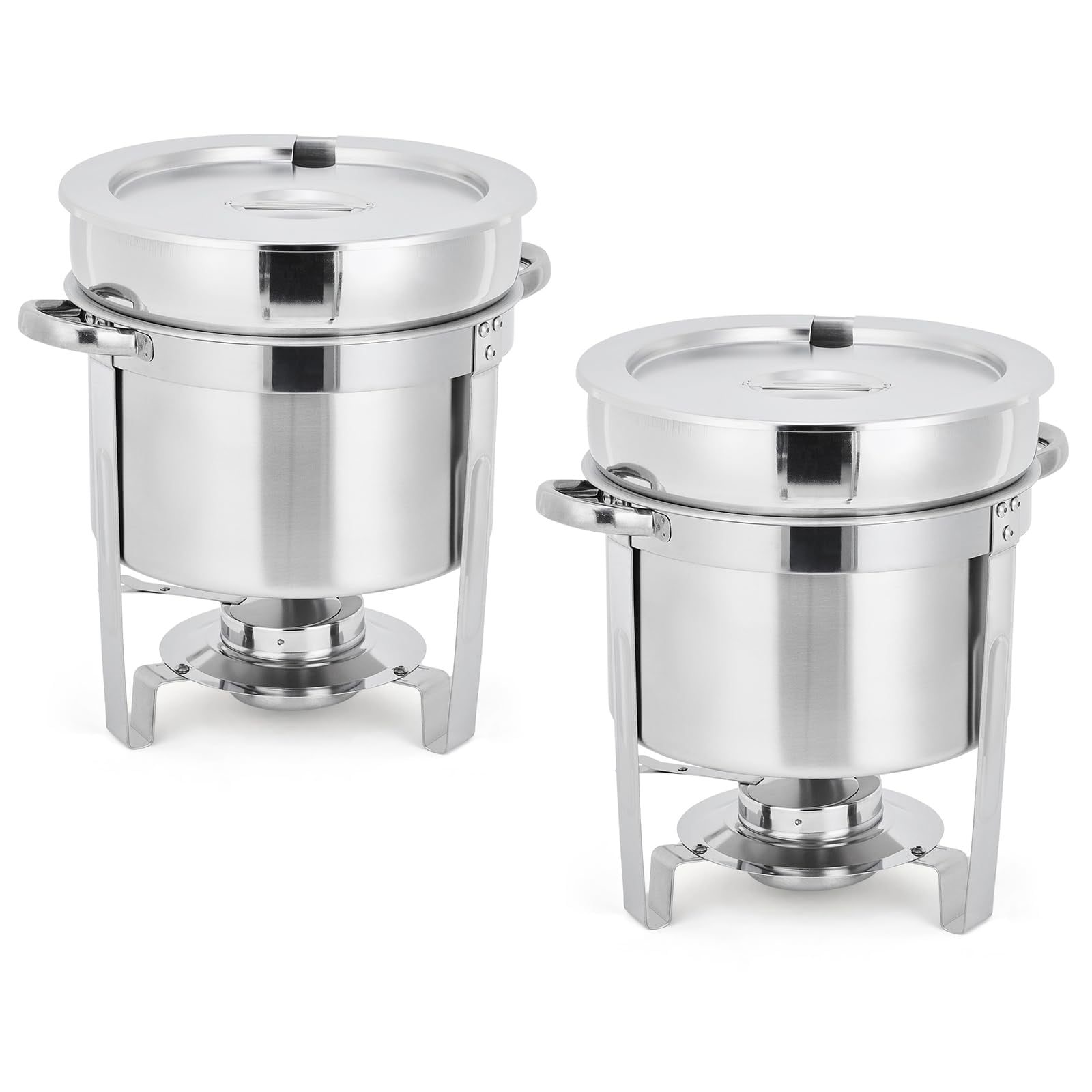 Huisuilinss Soup Chafer Set Of 2/4,7QT Round Soup Warmer With Pot ...