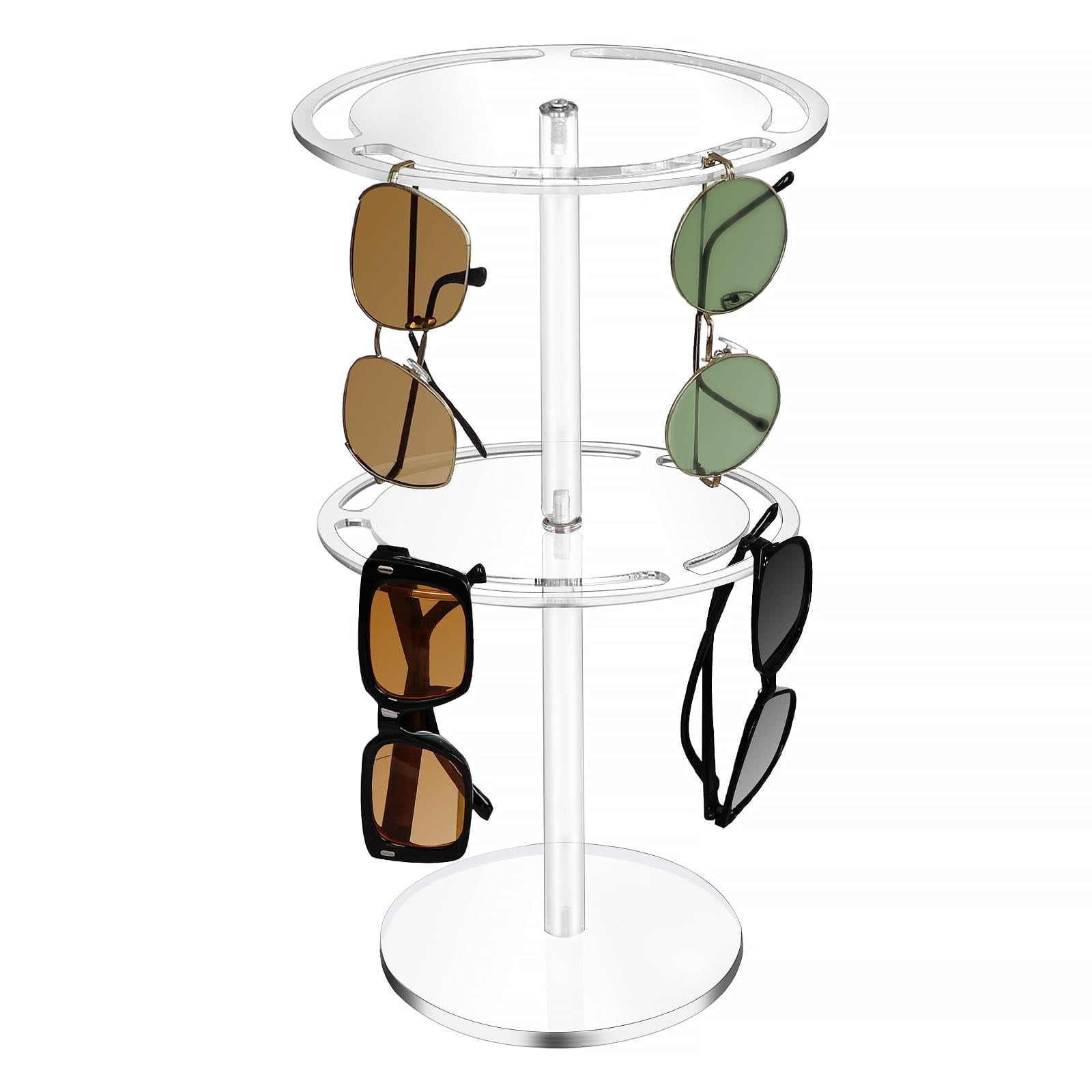 Huisuilinss Sunglass Holder Acrylic,Rotating Glasses Display Stand, 360 ...