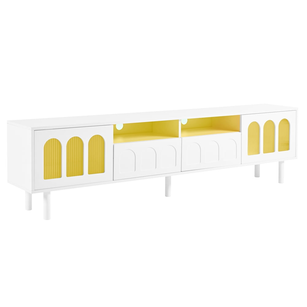 Huisuilinss TV Media Stand, Entertainment Center With LED Light,TV ...