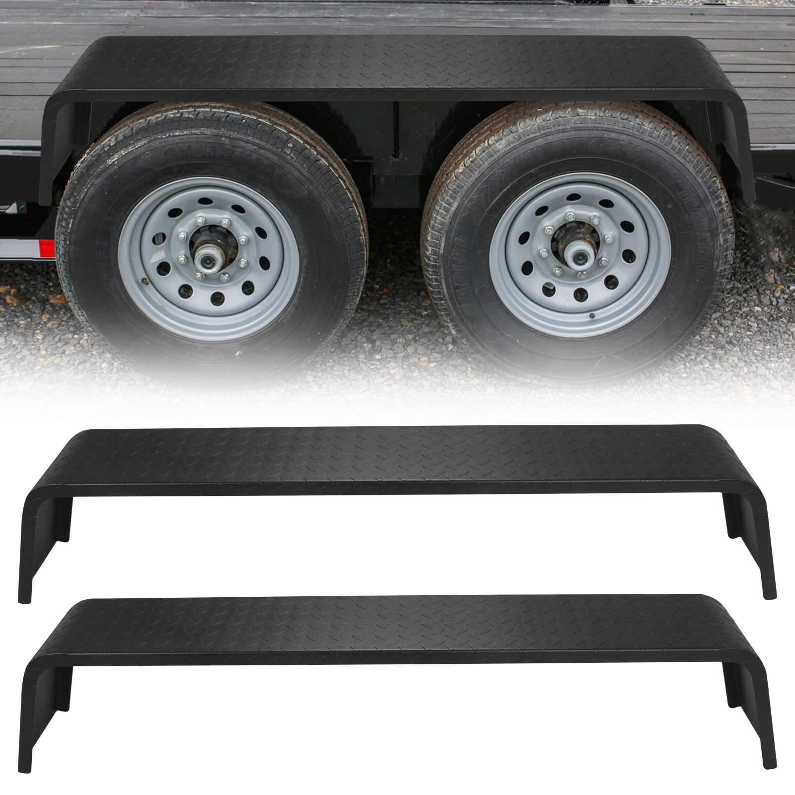 Huisuilinss Tandem Axle Trailer Fenders Fit 13"-15" Tires Steel 14 ...