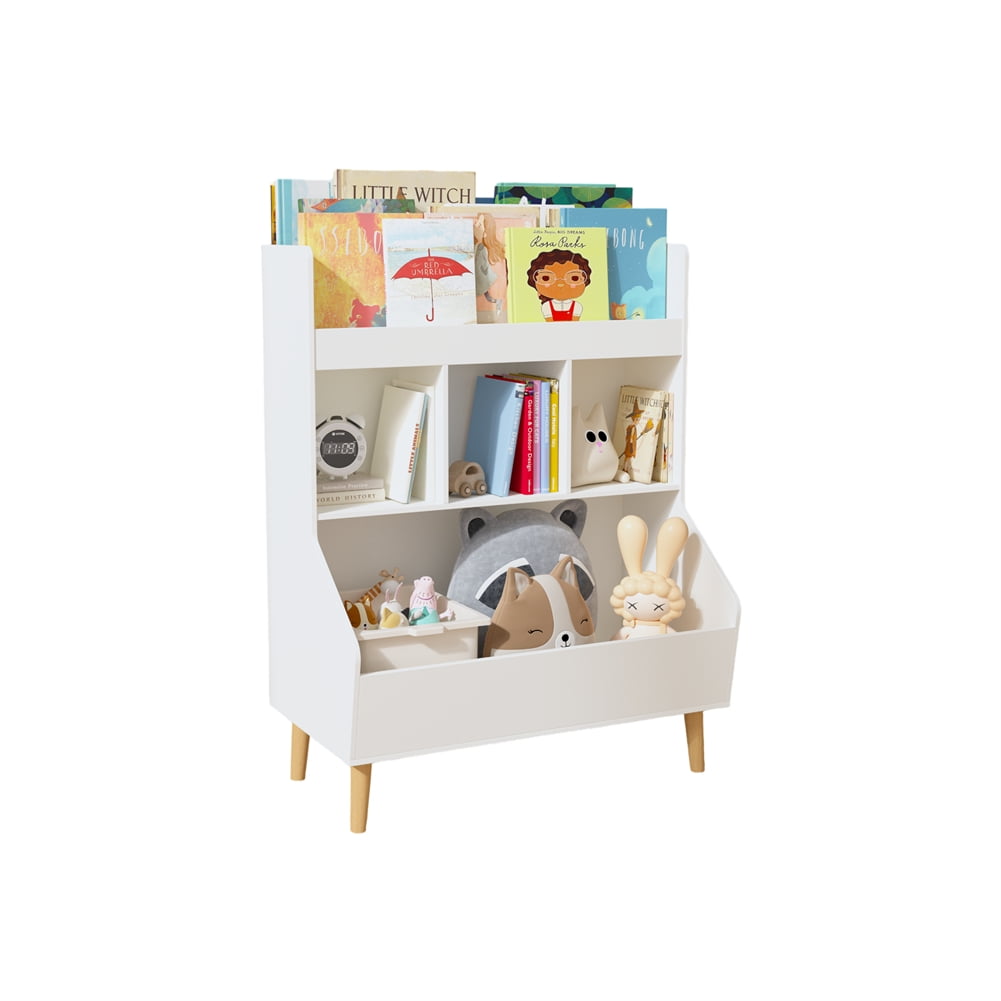 Huisuilinss Toy Storage Organizer with Bookcase, Kid’s Multi Shelf ...