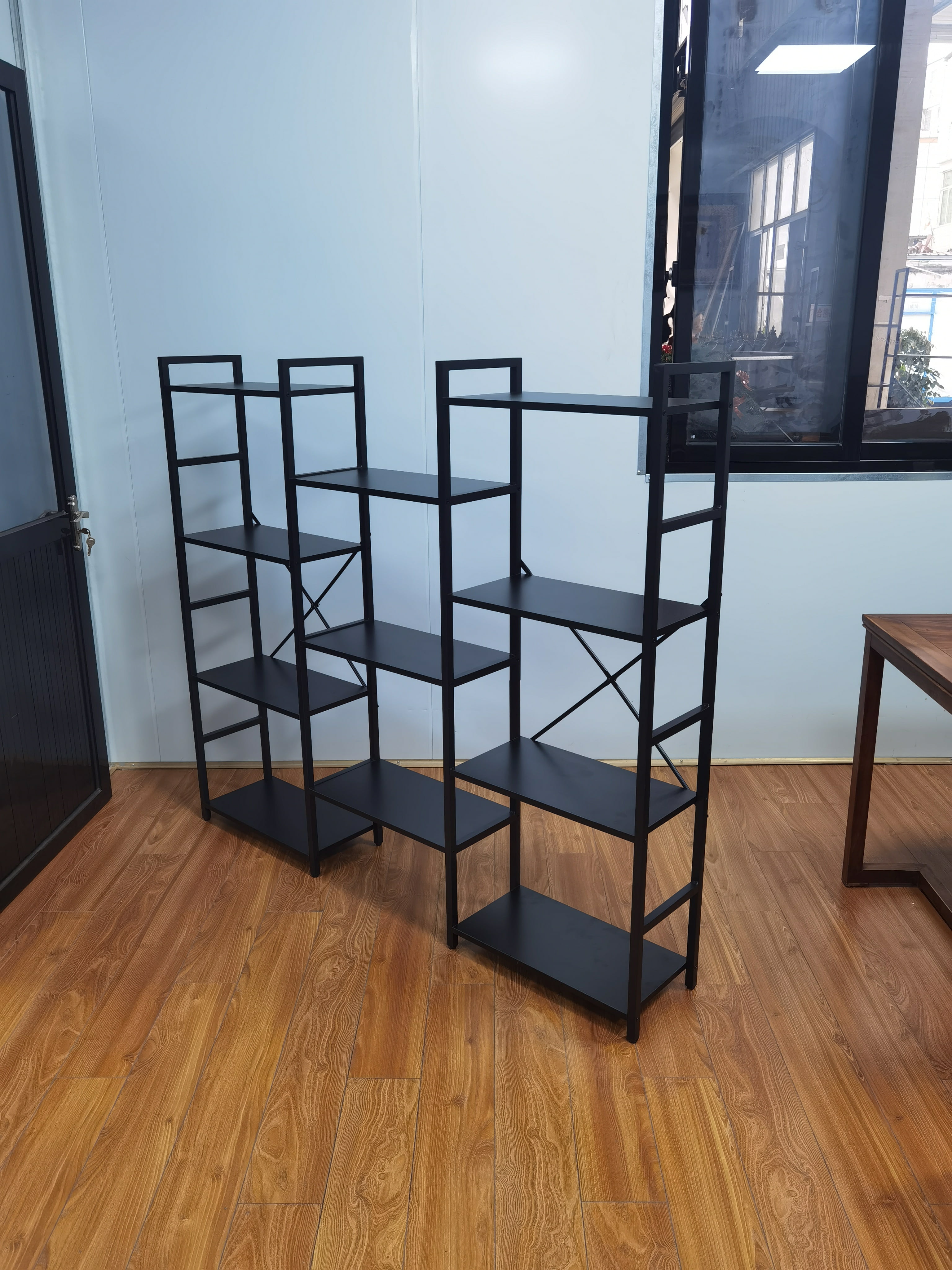 Huisuilinss Triple Column 5 Tier Bookshelf, Industrial 5 Tier Bookshelf ...