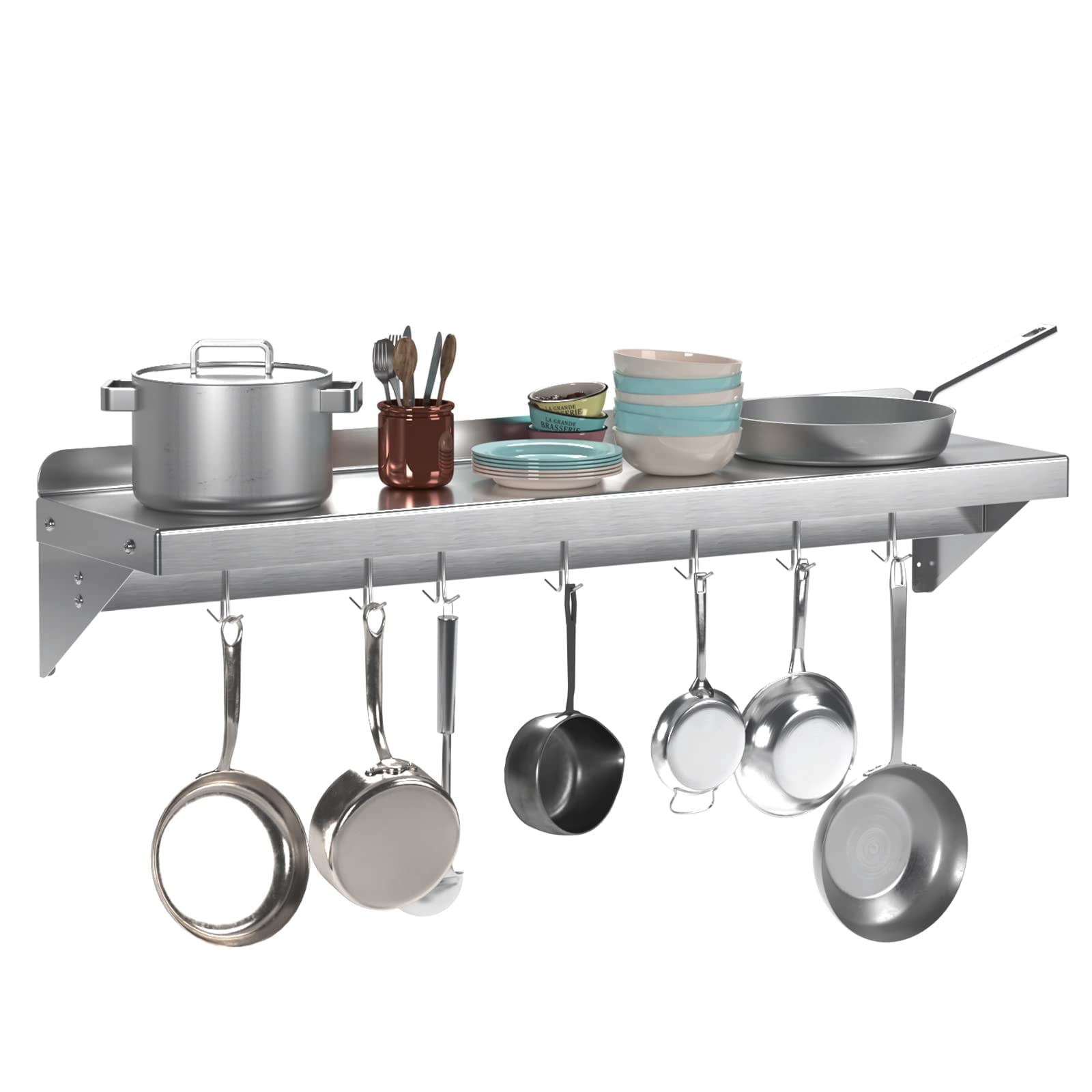Huisuilinss Wall Mounted Kitchen Floating Shelves,Heavy Duty NSF ...