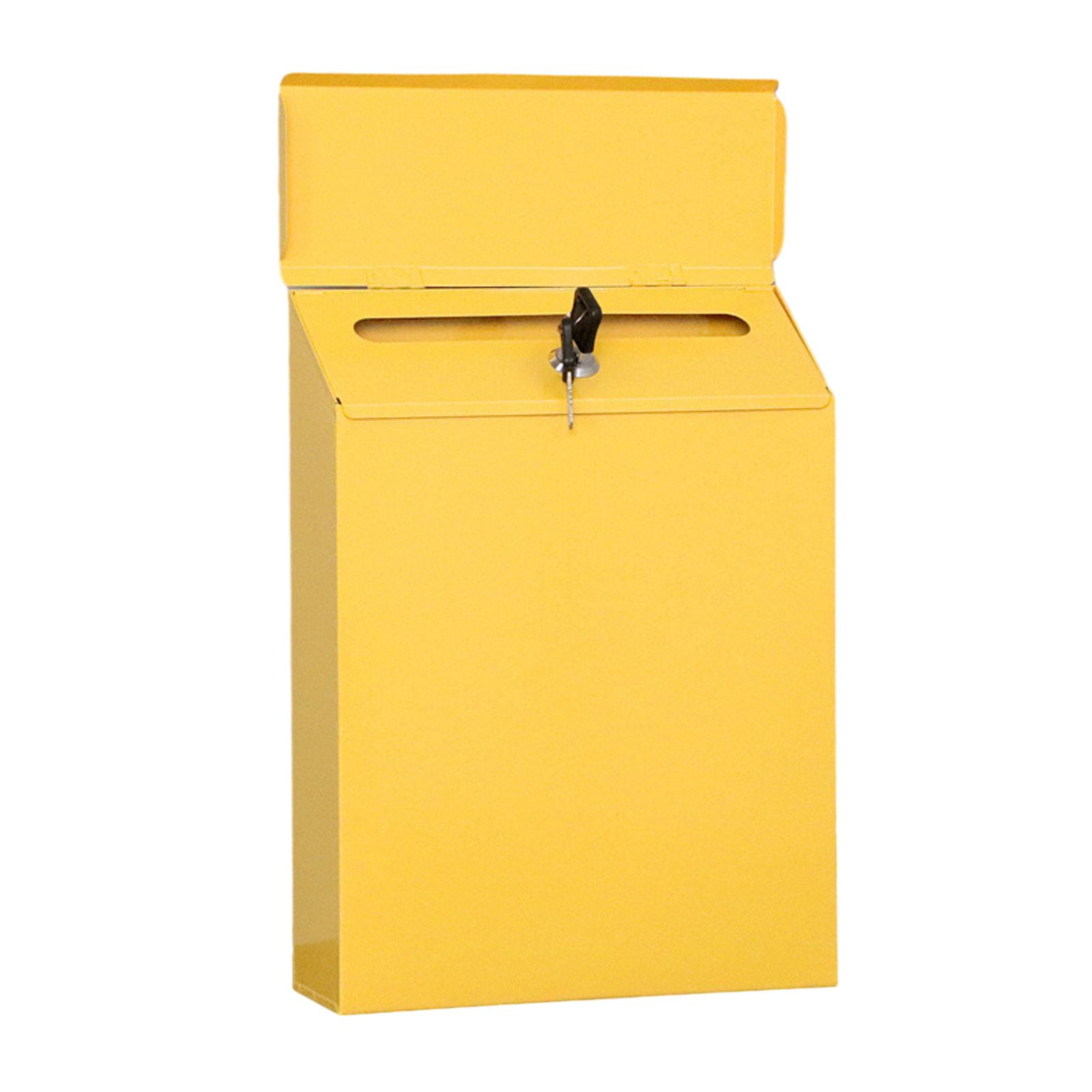 Huisuilinss Wall Mounted Mailbo,Metal Donation Box Collection Box Safe ...