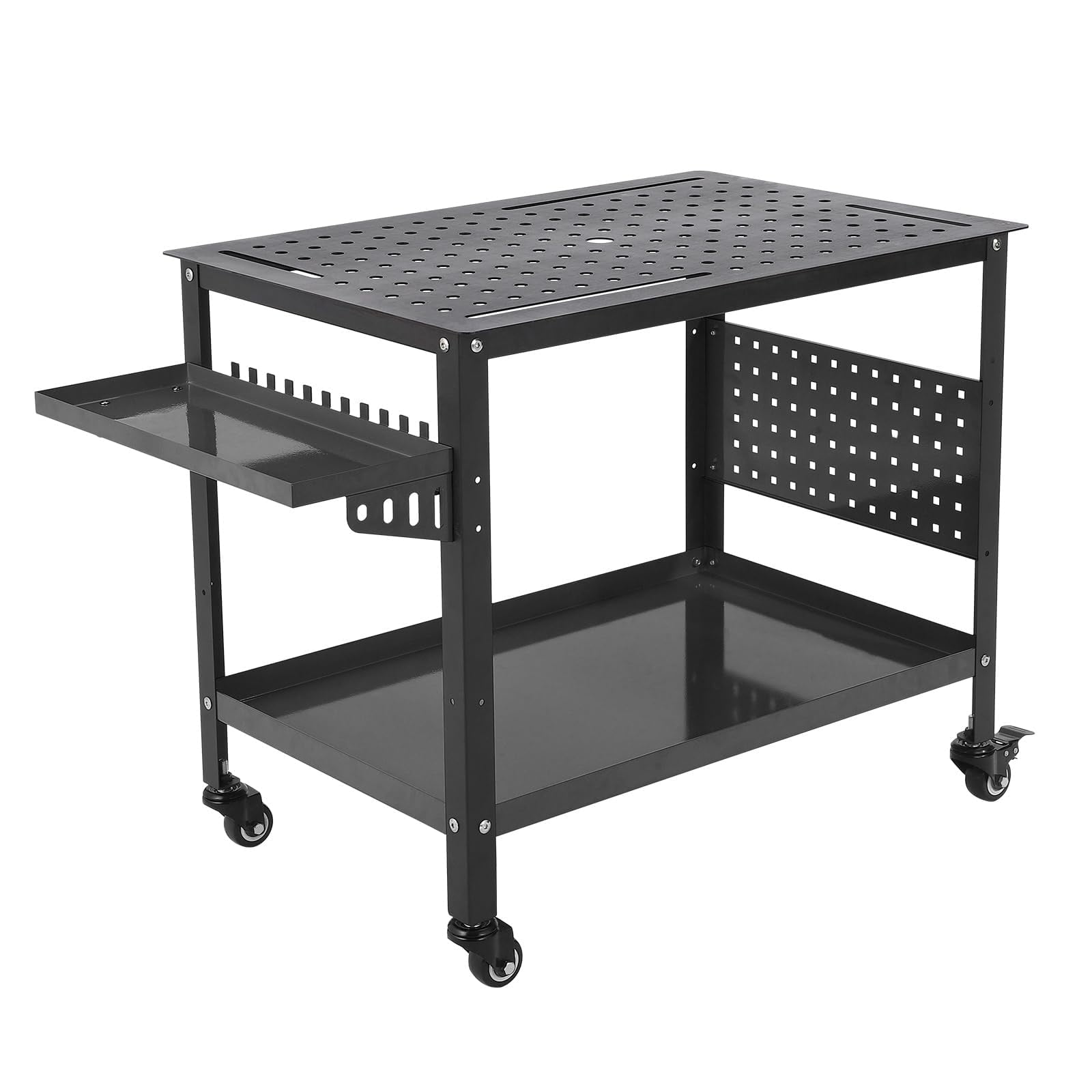Huisuilinss Welding Table With Wheels,36"x24" Steel Welding Workbench ...