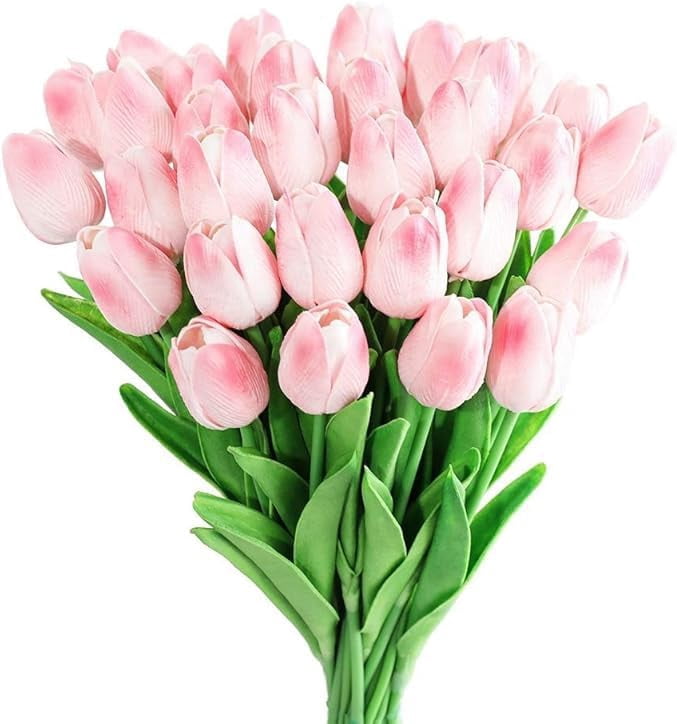 Huiyi Artificial Tulips Flowers Fake Flowers, 20 Faux Flower Tulips ...