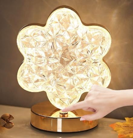 Huiyi Crystal Moon Led Touch Control Table Lamp, LEDBedside Lamps 3 ...