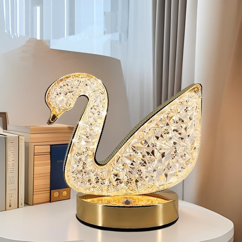Huiyi Crystal Moon Led Touch Control Table Lamp, LEDBedside Lamps 3 ...