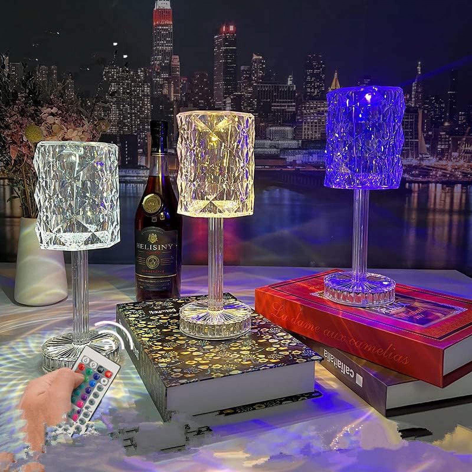 Huiyi Crystal lamp,Crystal Diamond Table Lamp,LEDBedside Lamps 16-Color ...