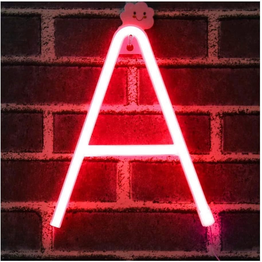 Huiyi Neon Letter, LED Alphabet Letter Lights Battery and USB Operated ...