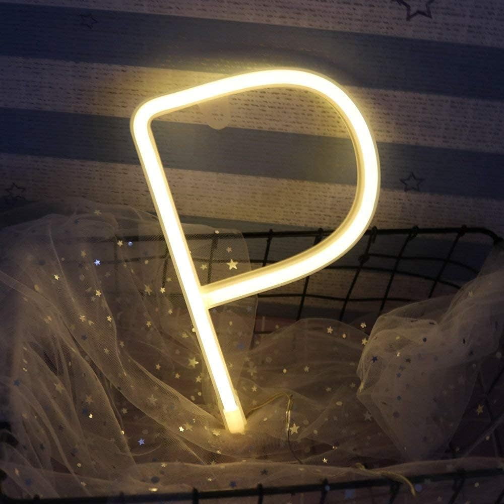 Huiyi Neon Letter, LED Alphabet Letter Lights Battery and USB Operated ...