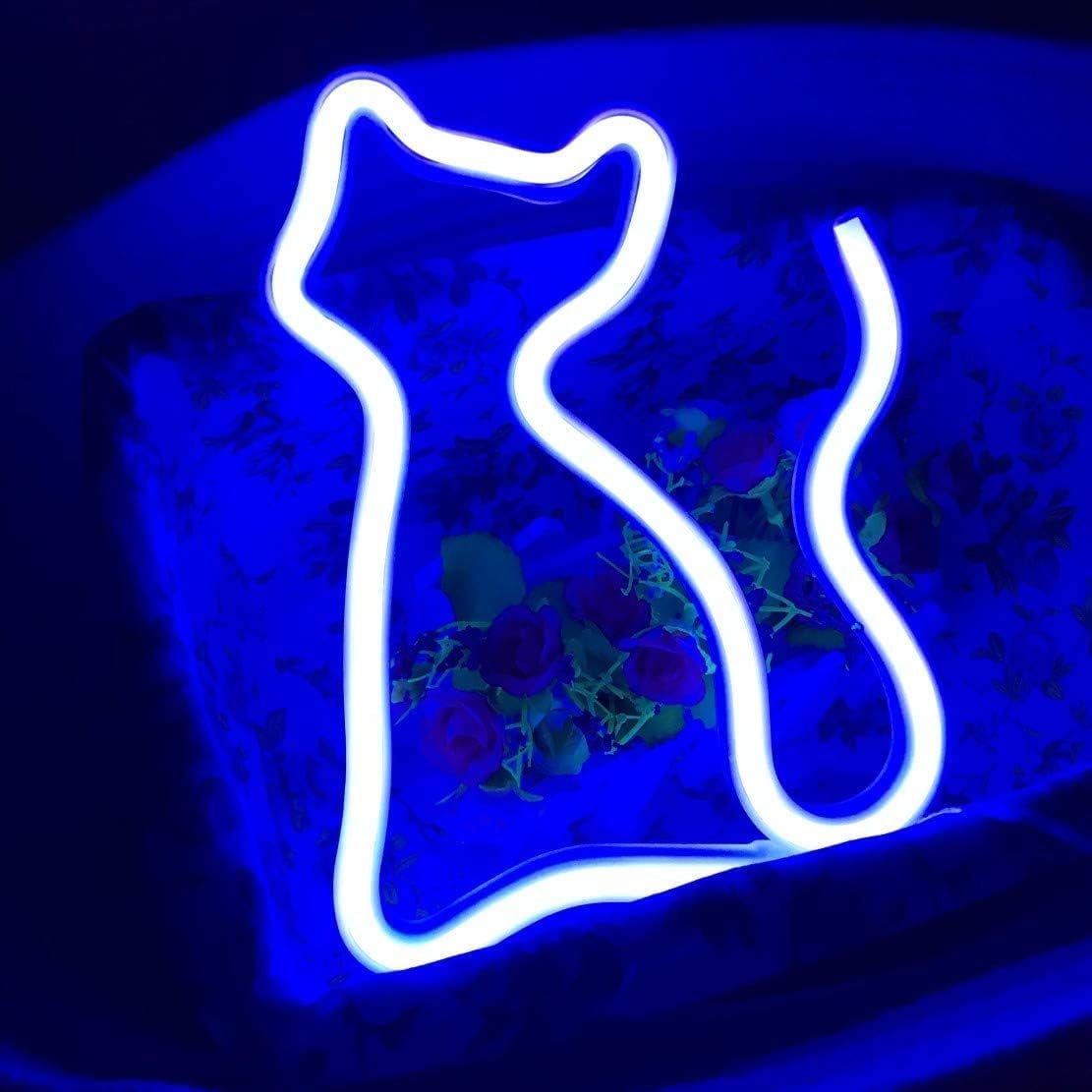 Huiyi Neon Night Light, Cat Neon Decoration,LED Neon Signs Night Light ...