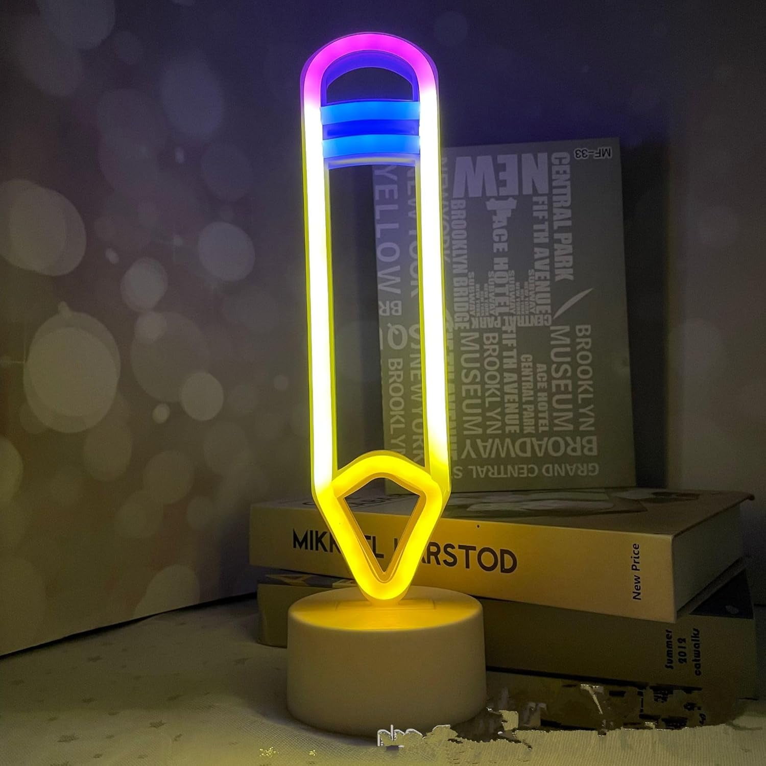 Huiyi Pencil Night Light, Neon Light Base,Pencil LED Neon Signs - Desk ...