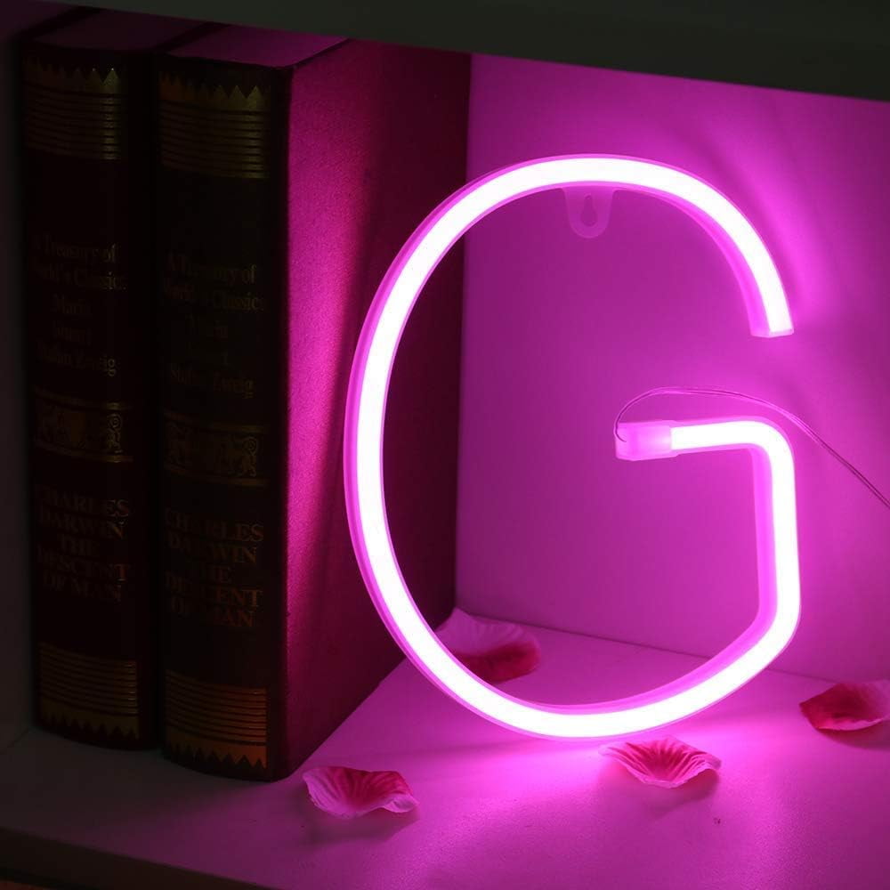 Huiyi Upgraded Version Neon Letter, LED Alphabet Letter Lights USB ...