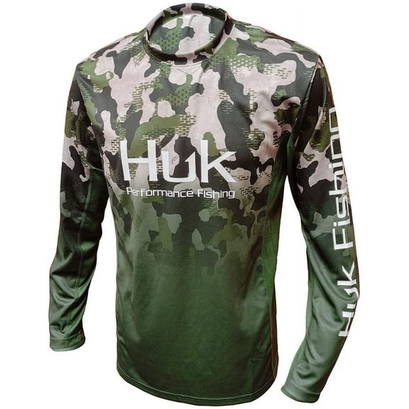 HUK Icon X Camo Long Sleeve Shirt |Performance Fishing Shirt - Walmart.com